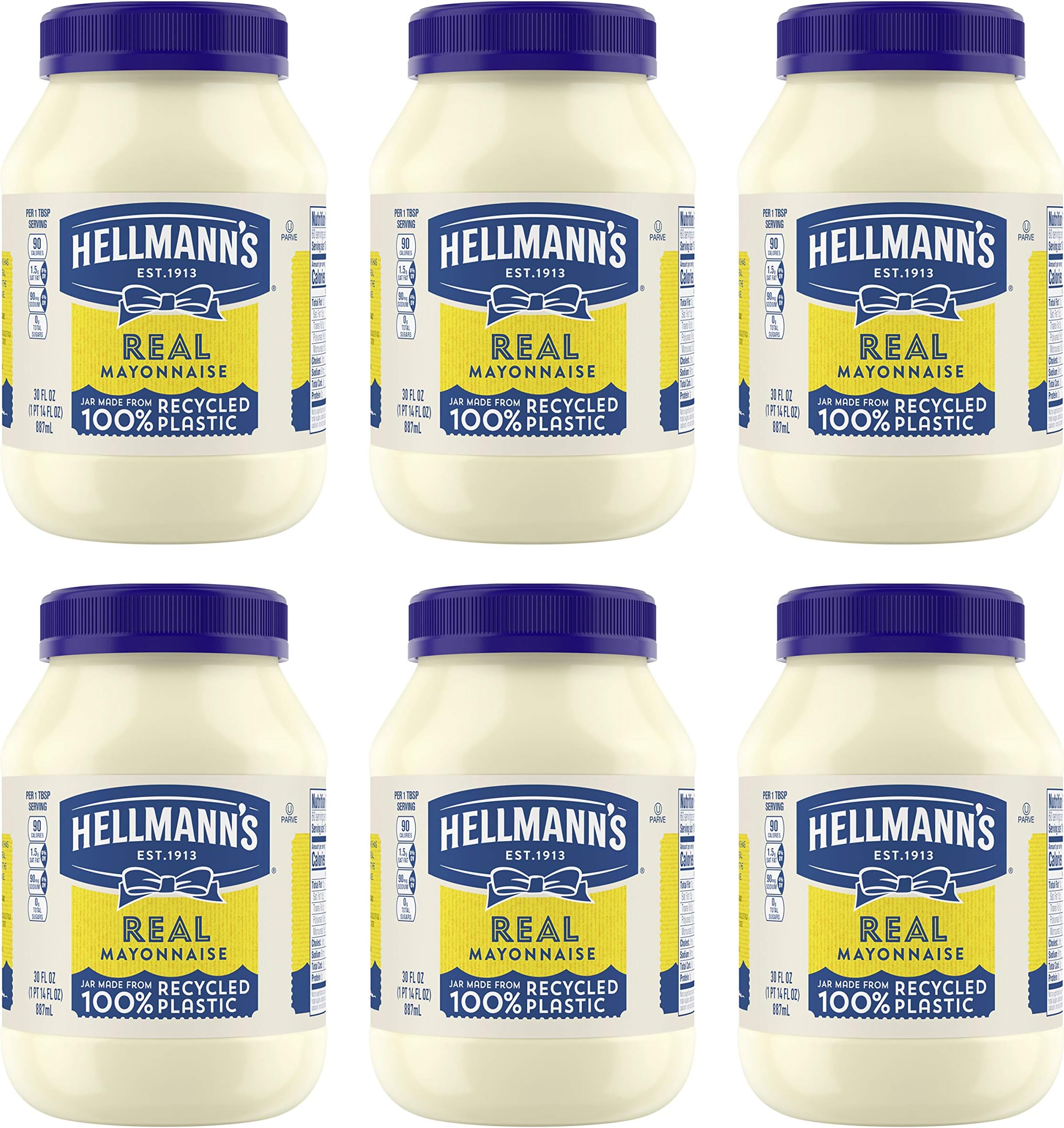 Amazon.com : Hellmann's Mayonnaise Real Mayo 30 oz (Pack of 6 ...
