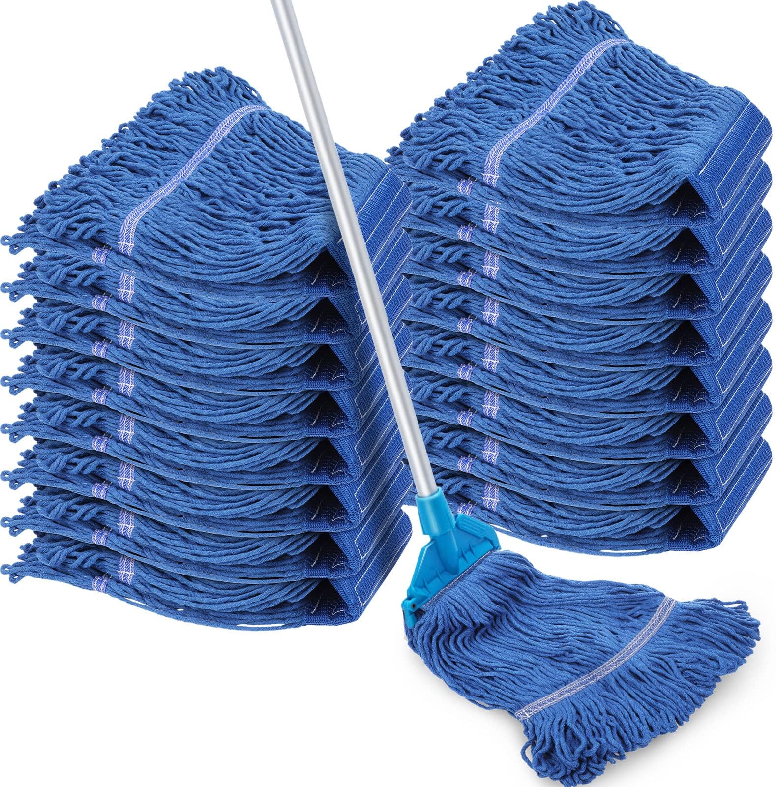 Amazon.com: 16 Pack Commercial Mop Head Replacements Looped End Wet Mop ...