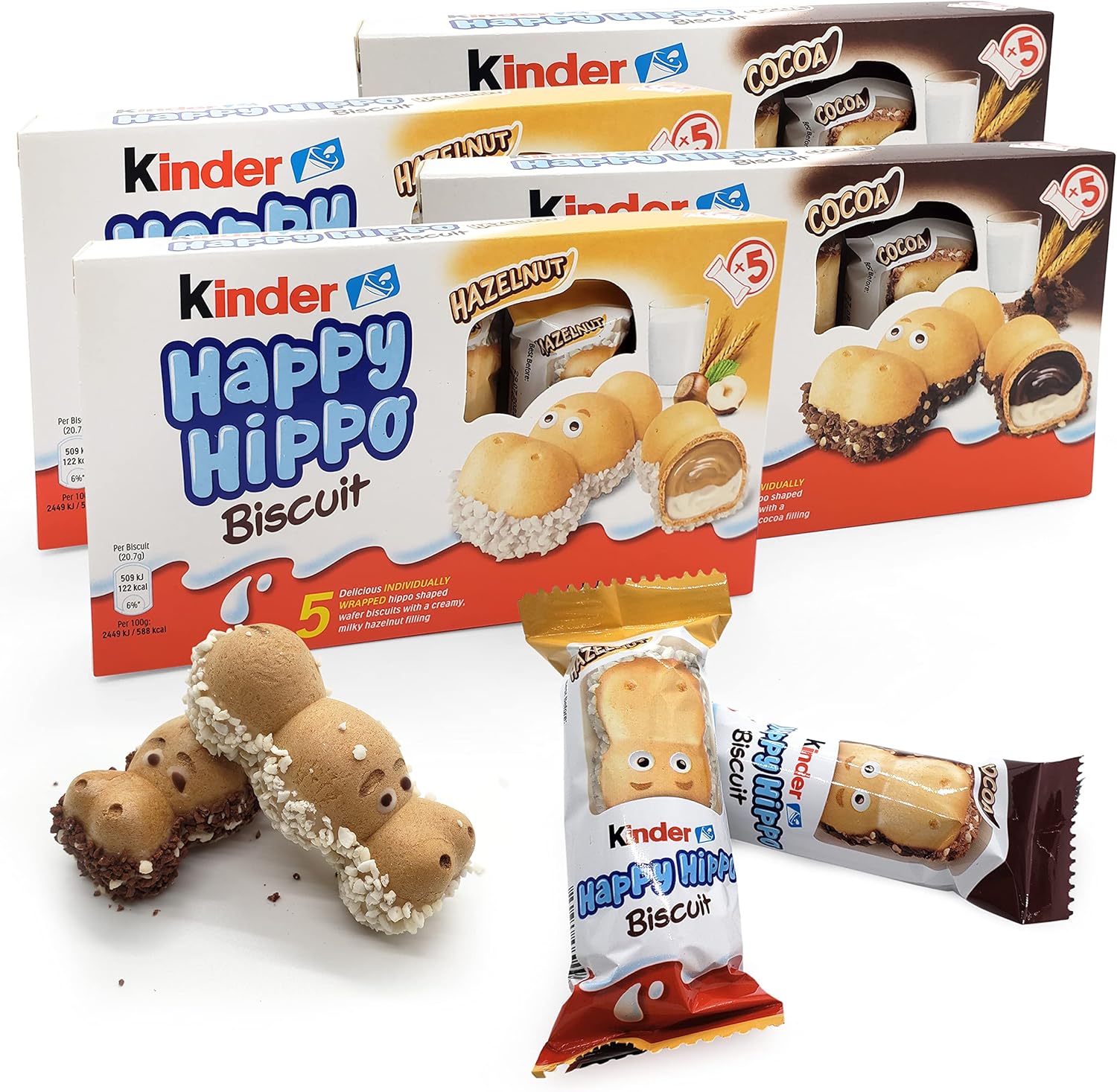 Kinder Happy Hippo - Pack of 4 Kinder Hippos with 2 Cocoa & 2 Hazelnut ...