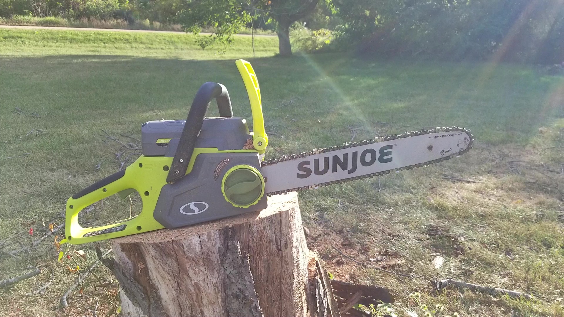 Watch Testing Out The Sun Joe 40V Cordless Brushless Chainsaw on Amazon ...