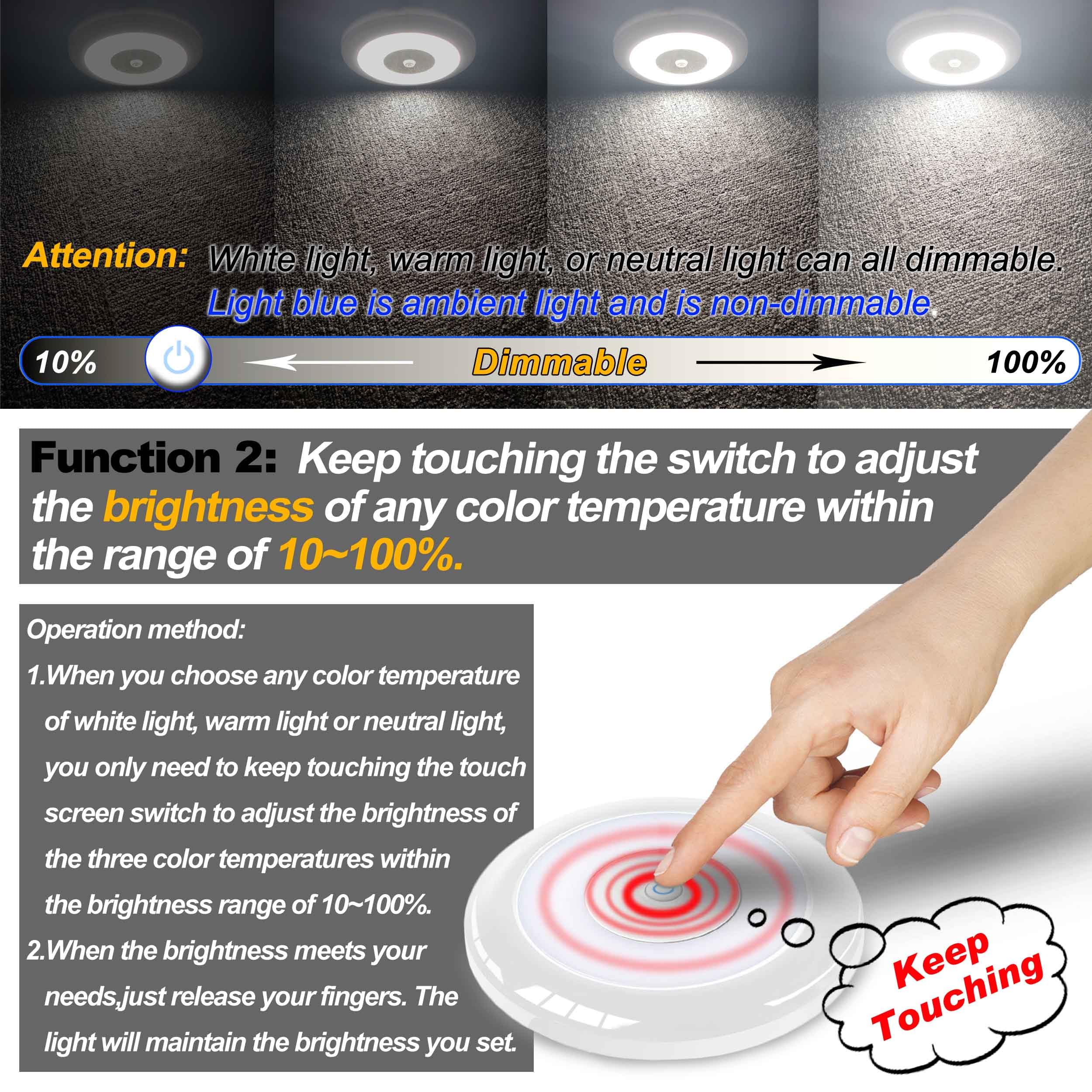 Snapklik.com : DC 12V RV Led Lights Interior,4 Colors Puck Camper ...