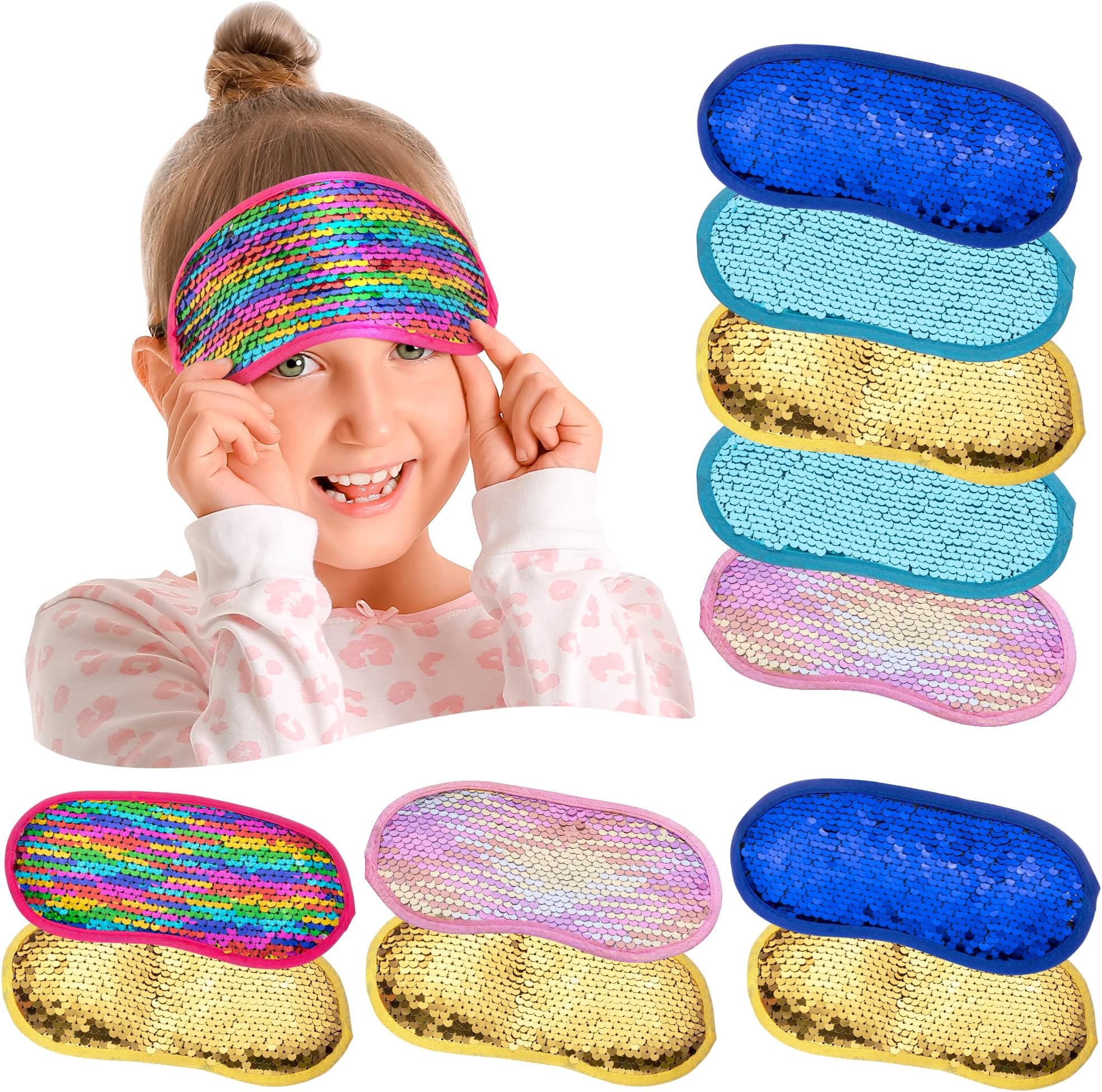Amazon.com: Srenta 12 Pack Girls Sleep Mask Sequin Design Assorted ...