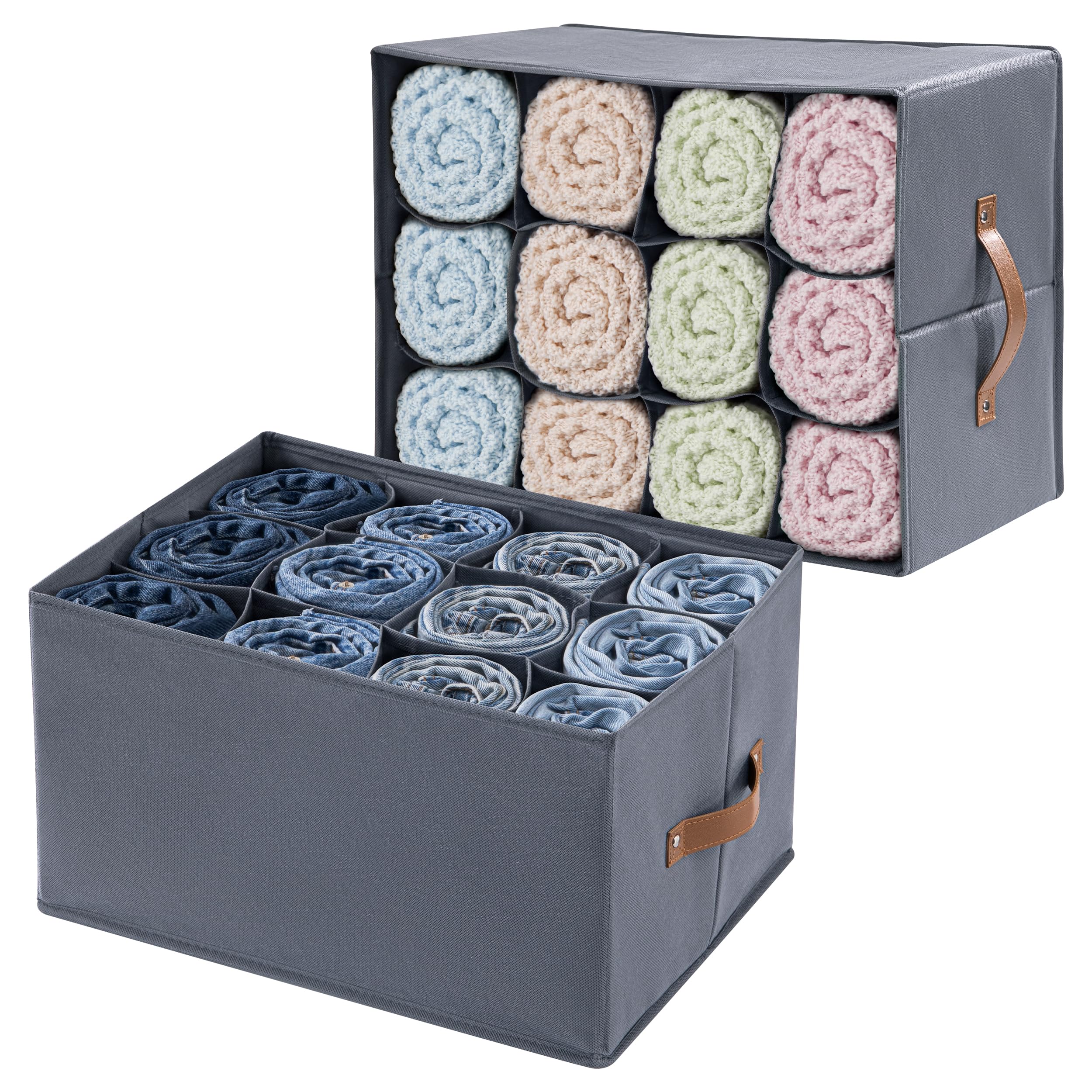 AINIYNM Wardrobe Storage Organiser Clothes Storage Boxes, 12 Cell ...