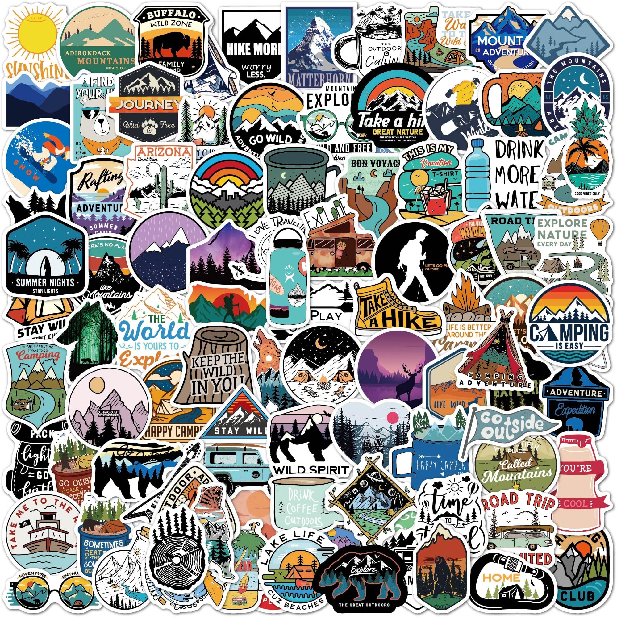 A4 Sticker Sheet Adventure Vinyl Stickers - Great Outdoors Explore Men ...