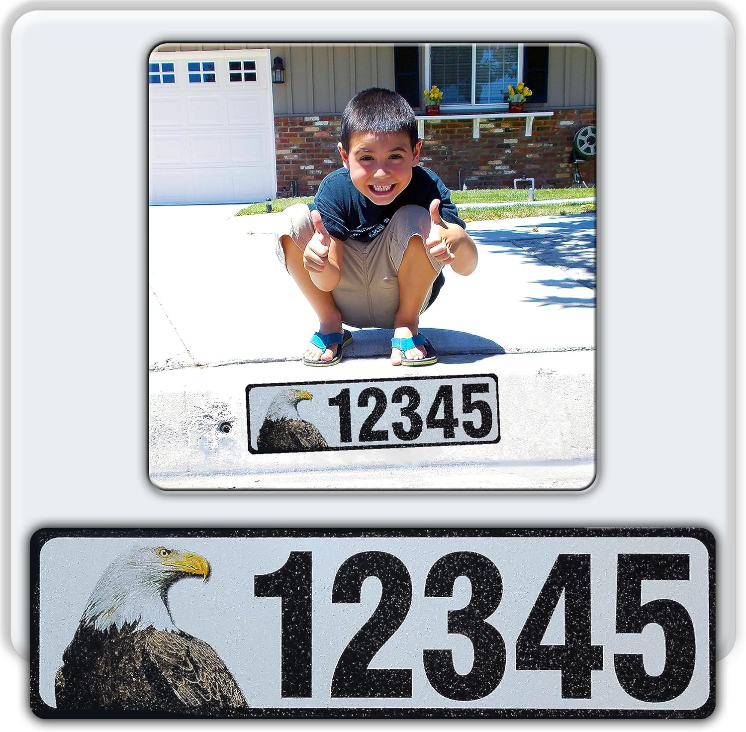 Amazon.com: Curb-N-Sign Curb Wrap Address Decal – Aluminum House Number ...