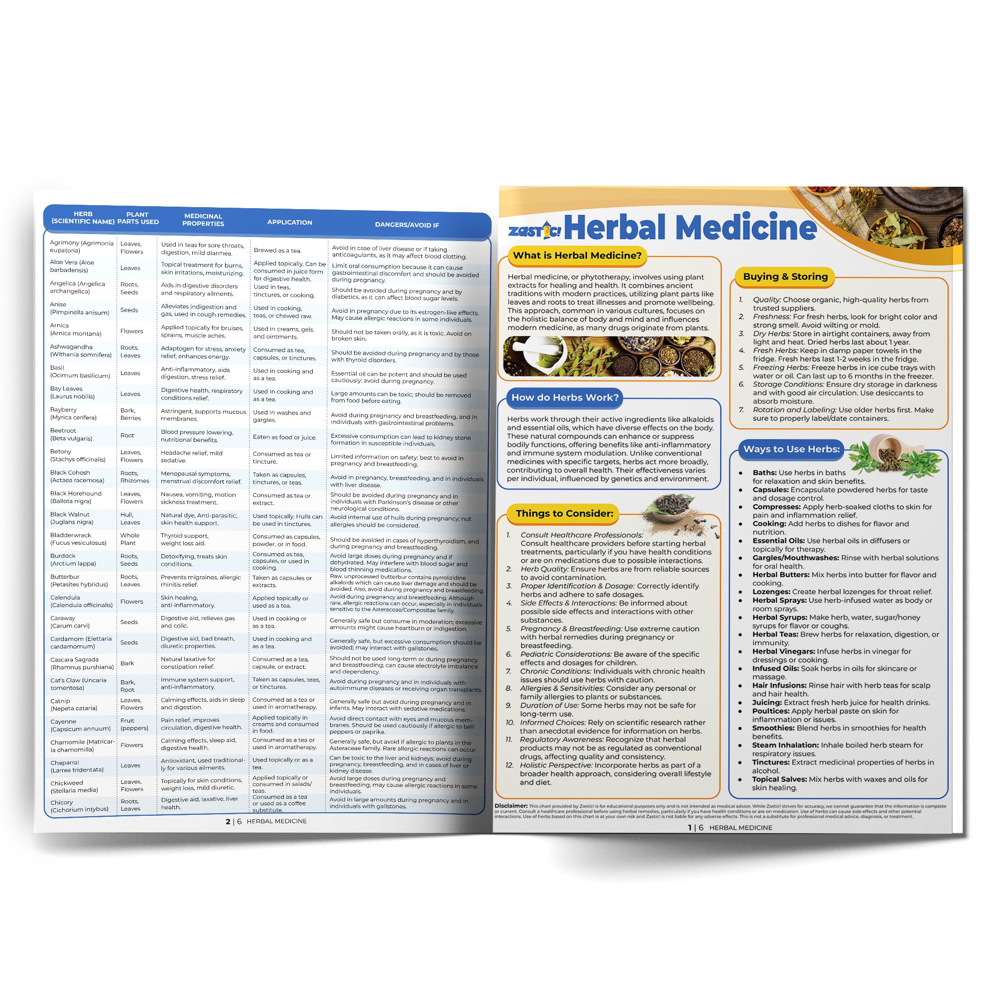 Amazon.com: Herbal Medicine Chart 140 Herbs - 9"x12" Herbal Spice ...