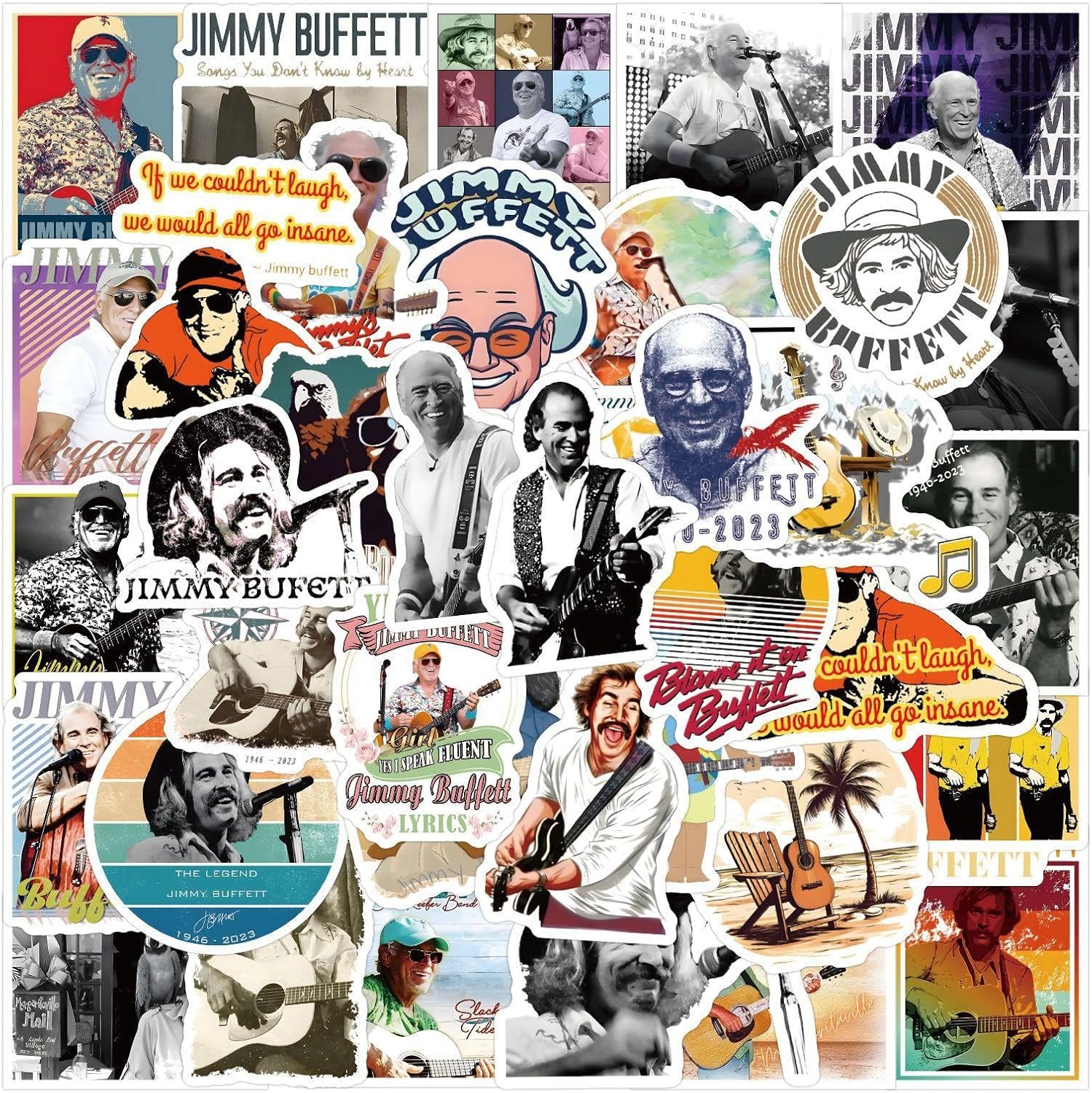 Amazon.com: 60pcs Jimmy Stickers Decals, Famous Singer Waterproof Vinyl ...