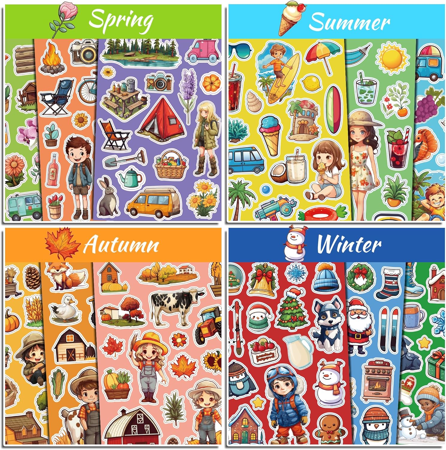 HORIECHALY Scratch and Sniff Stickers, Seasonal Activities Theme ...
