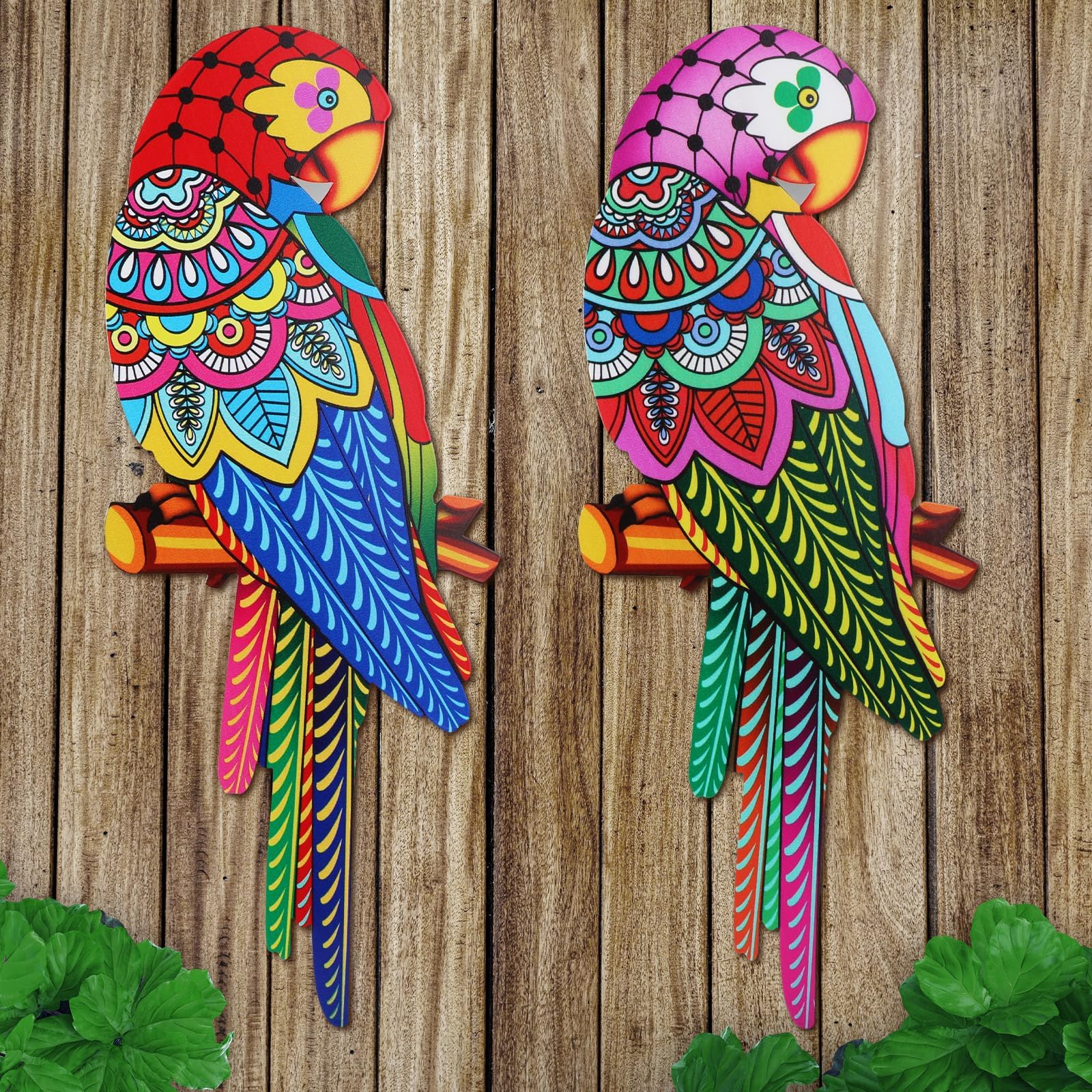 Amazon.com: HERJIATK Metal Wall Hanging Parrot Decoration Landscape ...