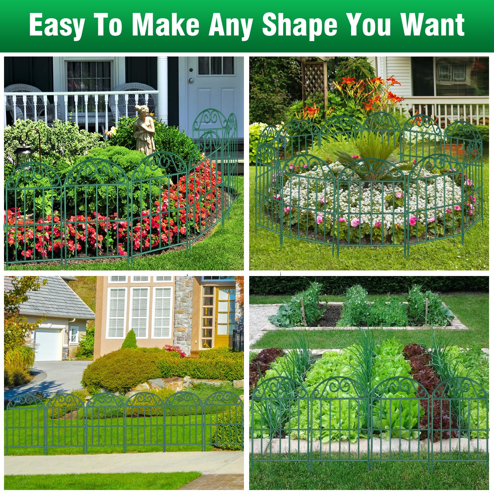 Snapklik.com : ADAVIN 10 Panels Collapsible Garden Fence Animal Barrier ...