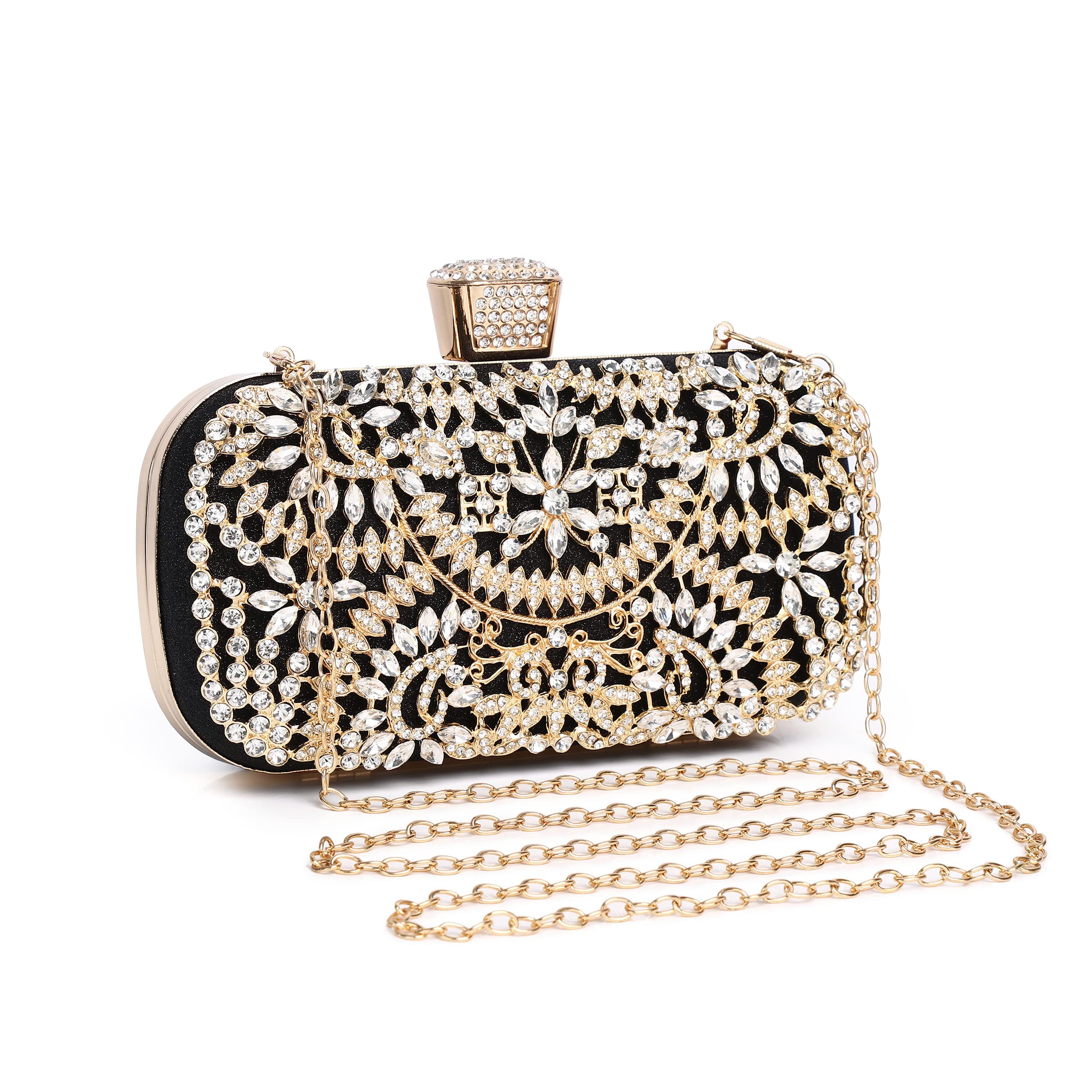 fannos Gold Rhinestone Clutch Purse Gold Rhinestone Clutch Purse Gold ...