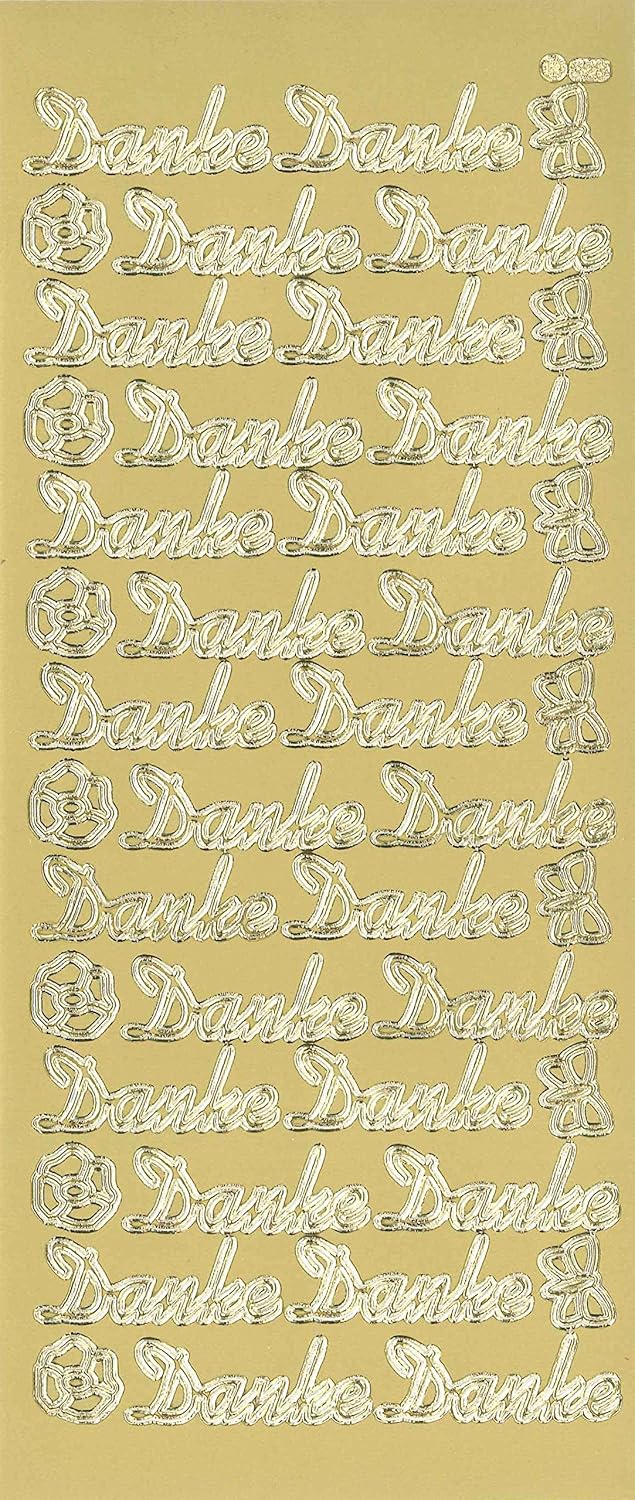 Lenzpaper Konturensticker Danke (Gold) : Amazon.de: Küche, Haushalt ...