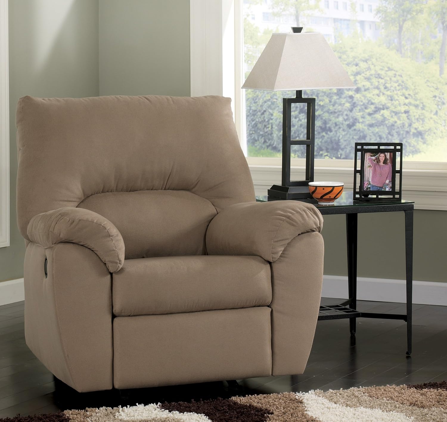 Amazon.com: Signature Design by Ashley Zadee Mocha Rocker Recliner ...