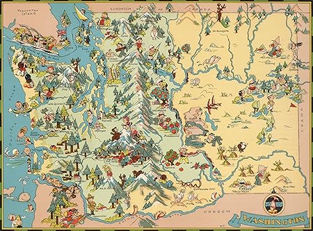Amazon.com: Puzzles for Adults 1000 Pieces Washington Wooden Map Jigsaw ...