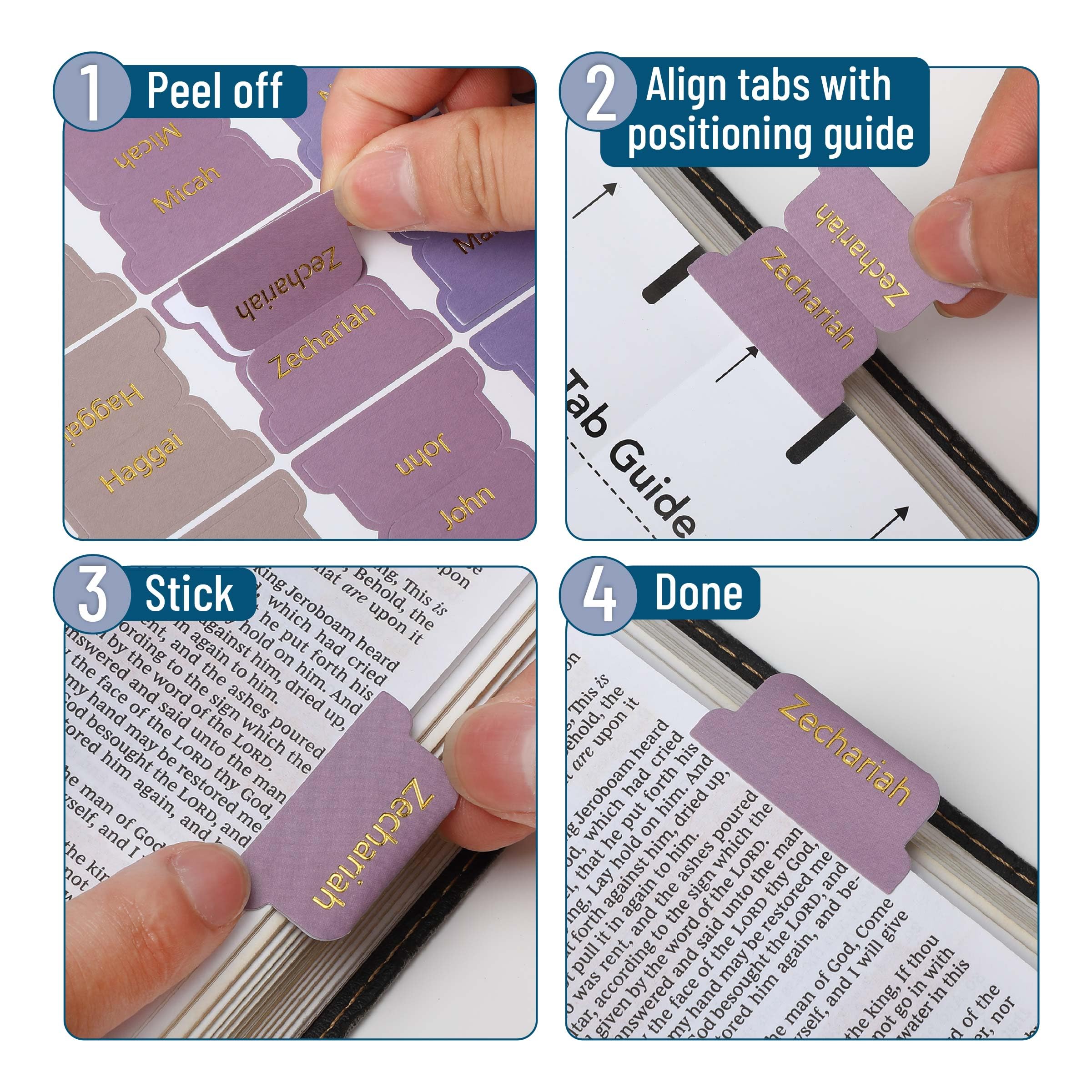 Snapklik.com : Bible Tabs, 75 Tabs, Lavender Fields, Gold Foil ...