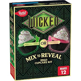 Amazon.com : Betty Crocker Wicked For Good Vanilla Cupcake Kit, Color ...