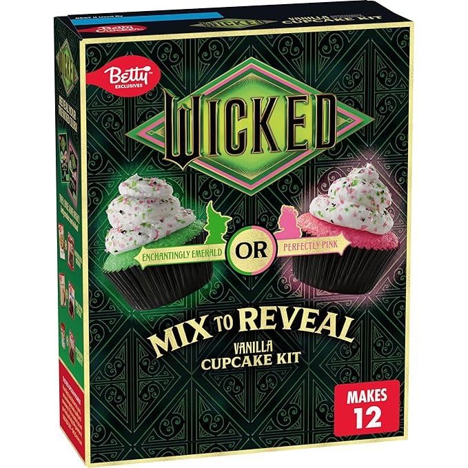 Amazon.com : Betty Crocker Wicked For Good Vanilla Cupcake Kit, Color ...