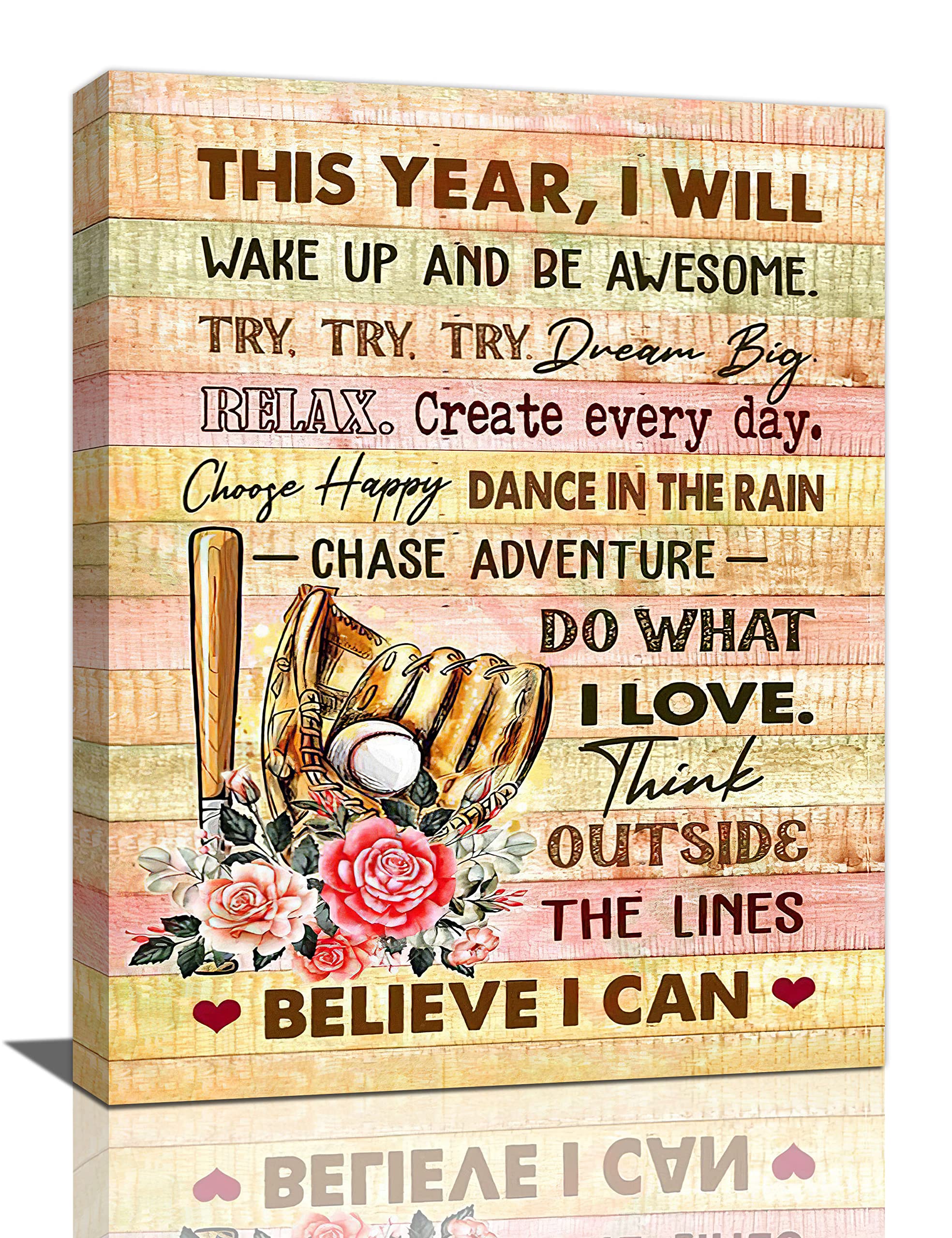 Amazon.com: Inspirational Baseball Wall Art Sport Theme Pictures Wall ...