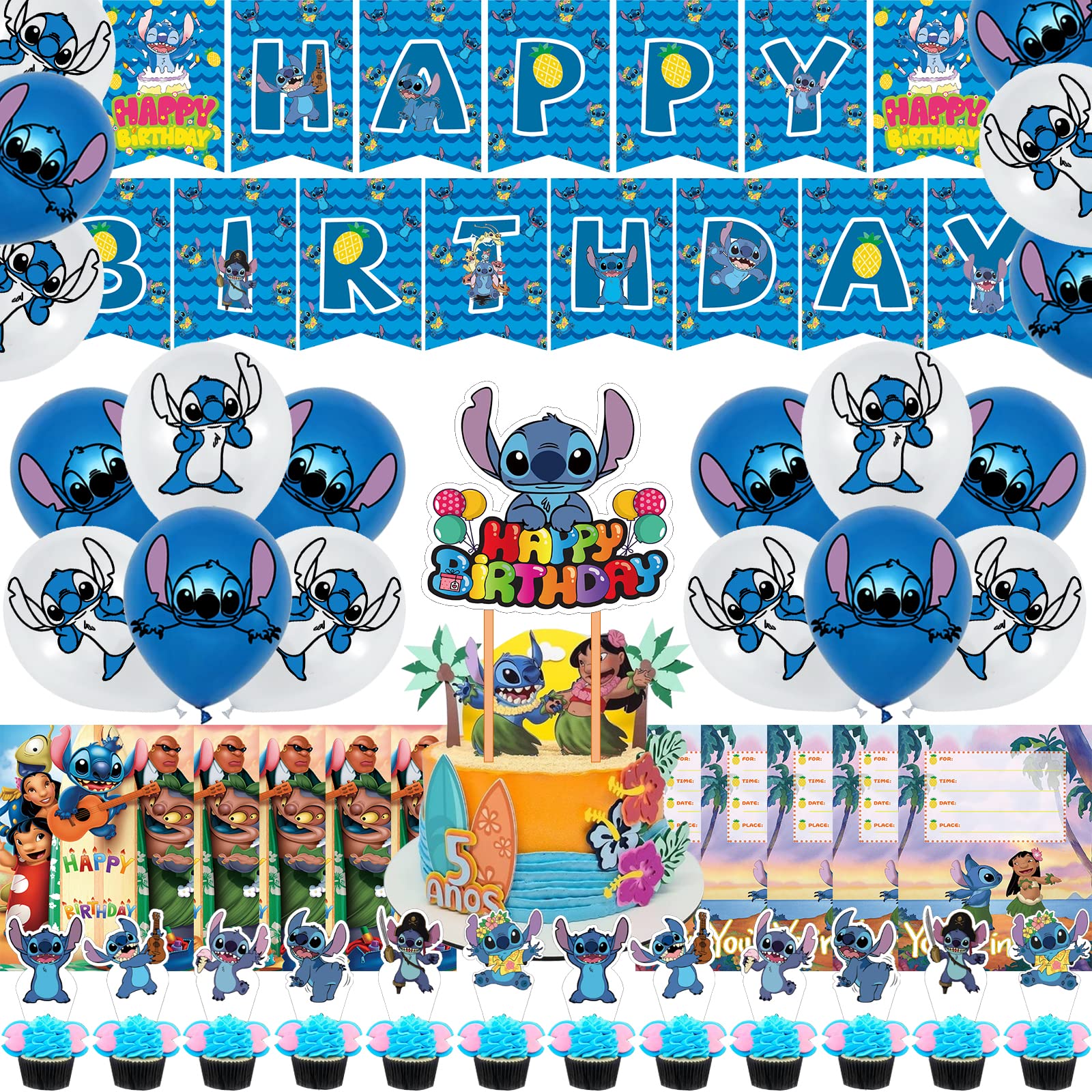 Stitch Birthday Decorations Lilo And Stitch Birthday Party Supplies ...