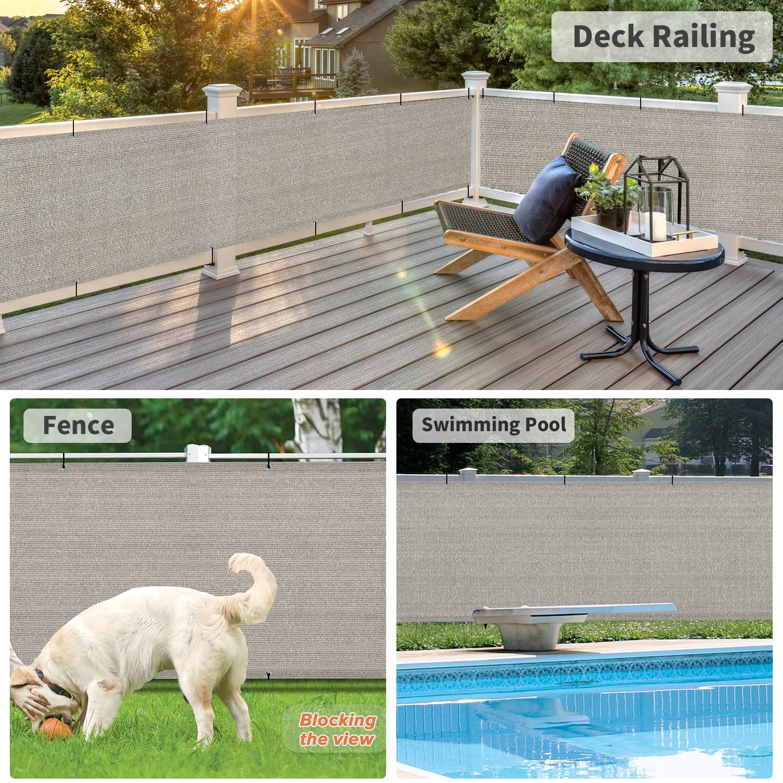 Snapklik.com : Balcony Privacy Screen, 3x10 Deck Shield Screen Fence ...