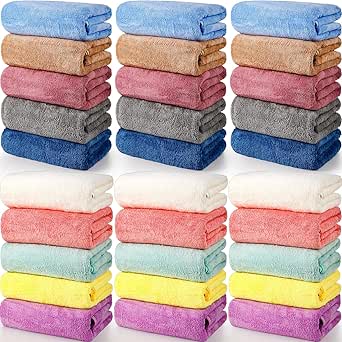 Amazon.com: Mixweer 30 Pieces Coral Velvet Highly Absorbent Multicolor ...
