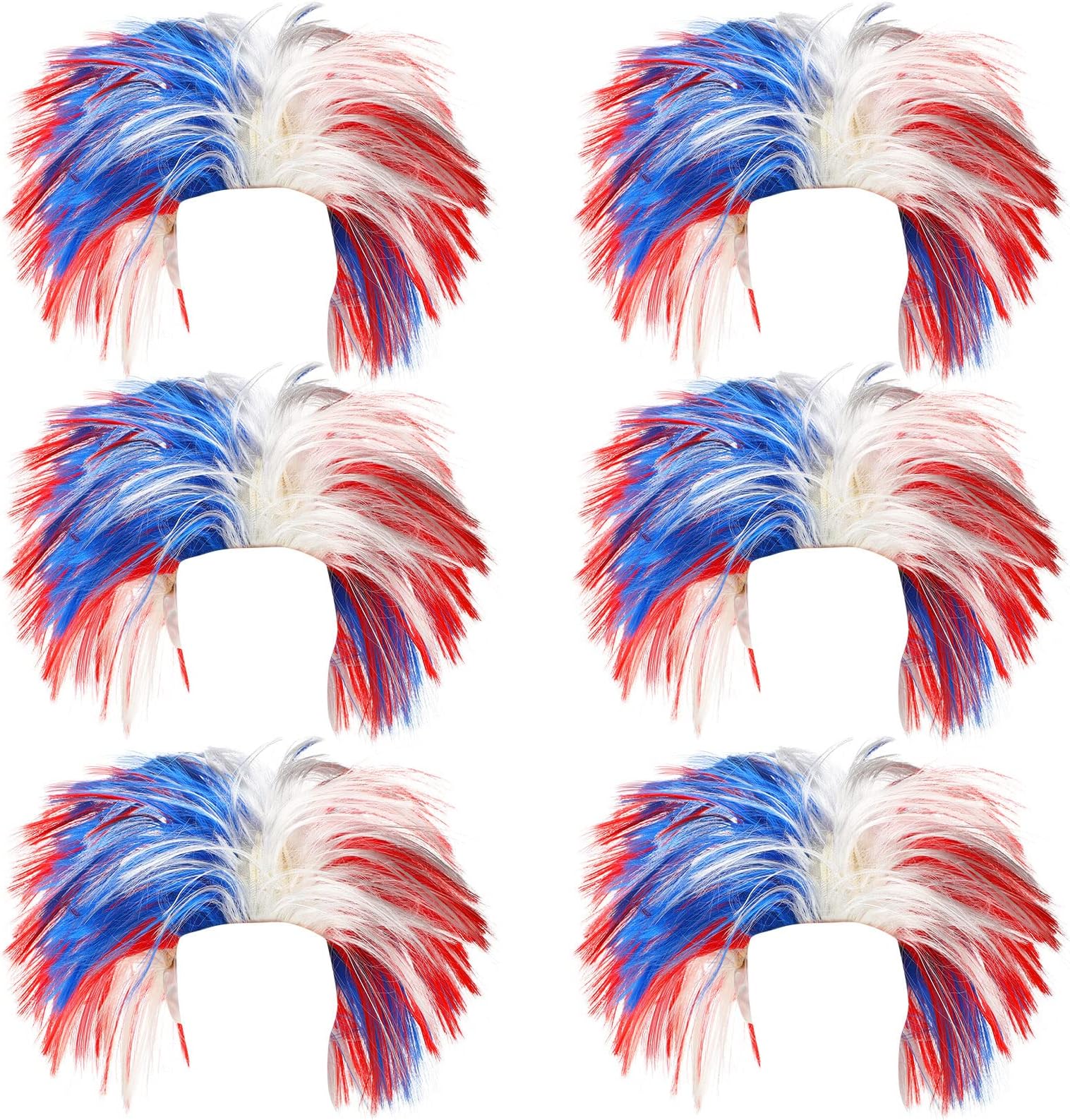 Amazon.com: OMORFIEER Long Wavy Wigs for Women American Flag Wig 4th of ...