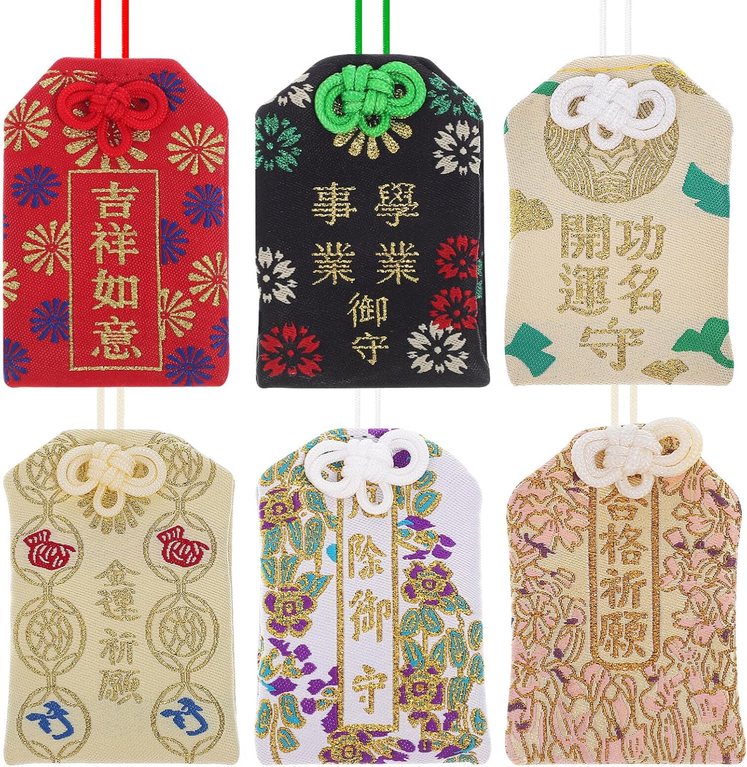 Amazon.com: 6 Pcs Japanese Omamori Charm Japanese Charms Good Luck ...