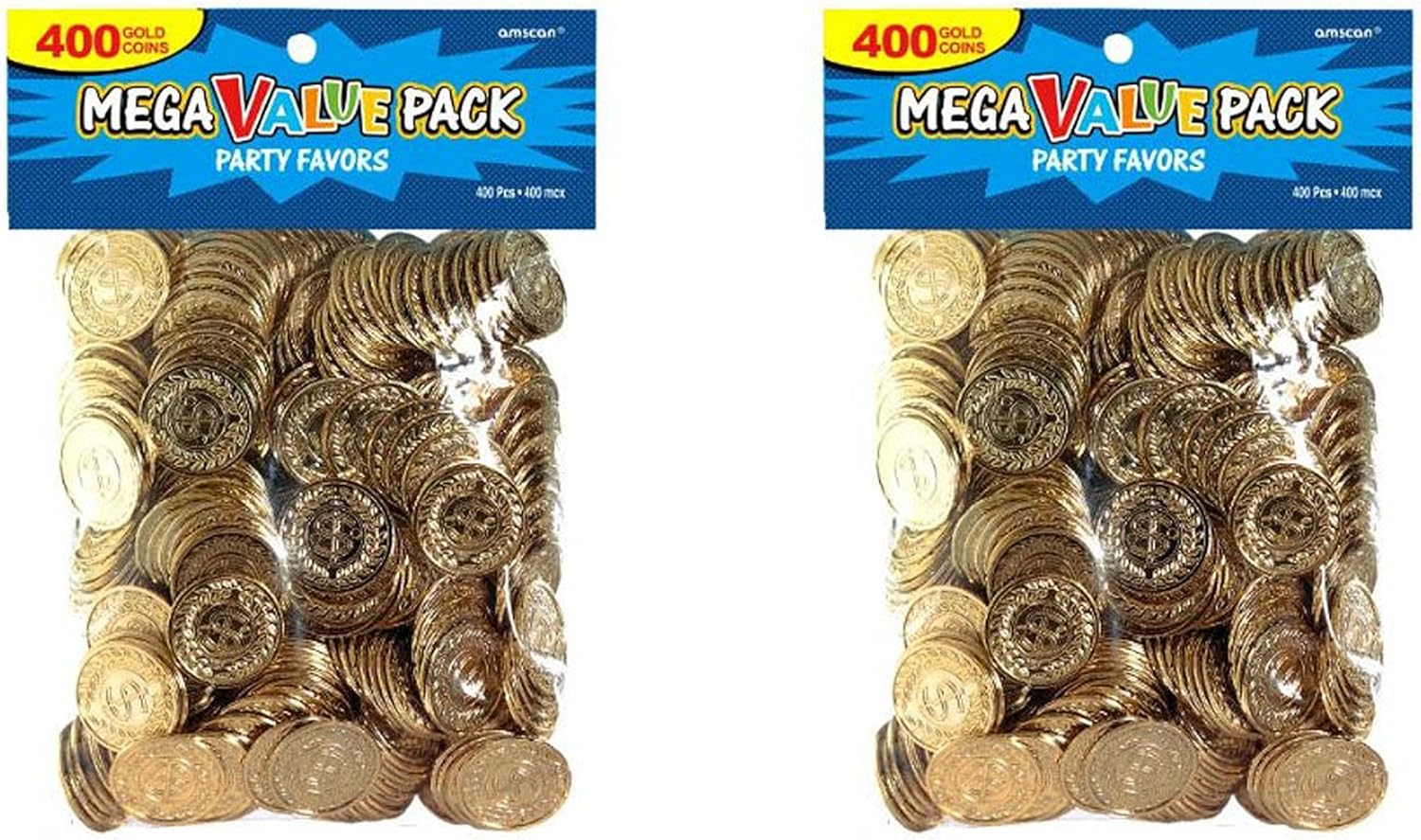 Amscan Novelty Plastic Gold Coins Value Pack (800 Count)