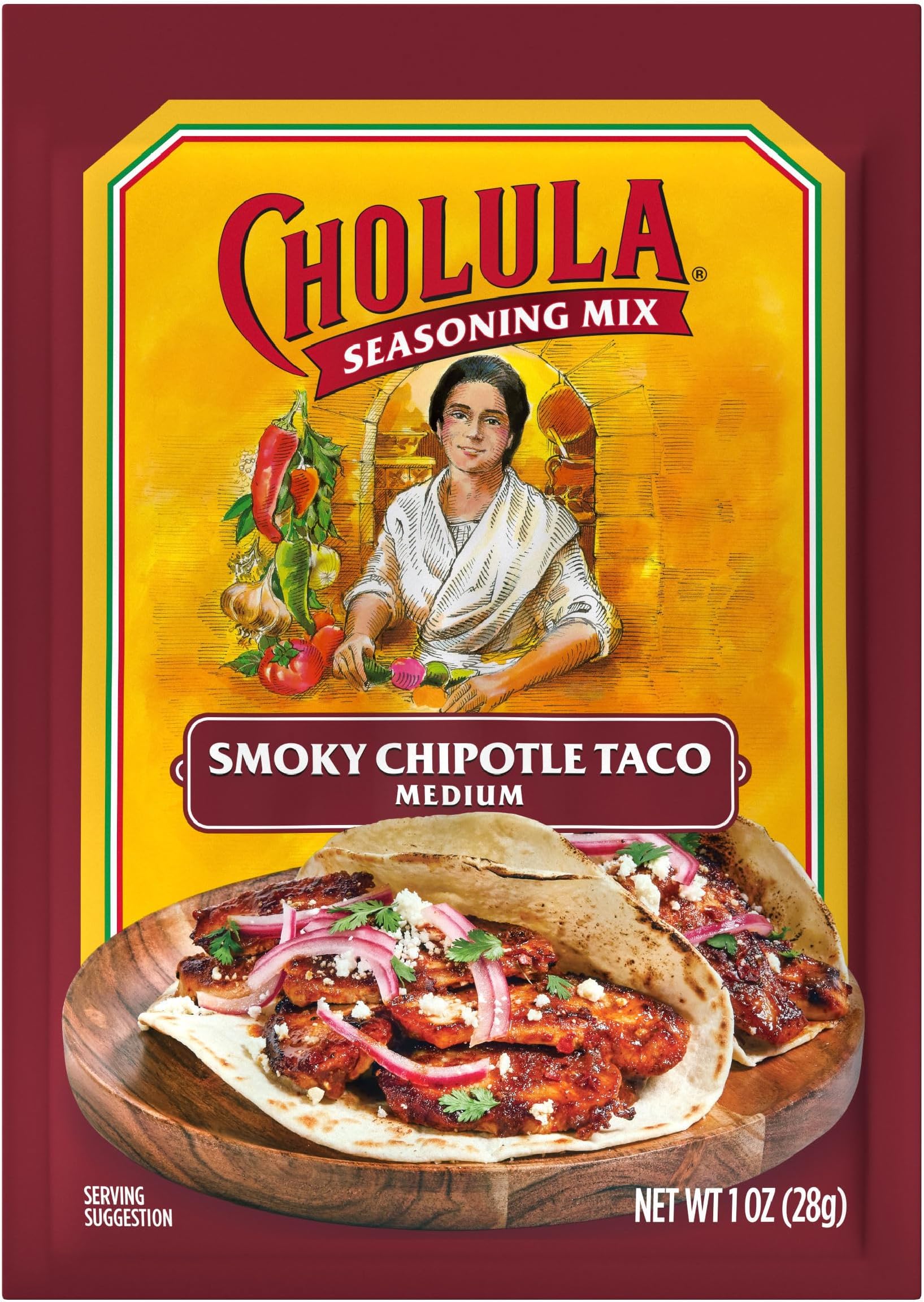 Amazon.com: Cholula Smoky Chipotle Taco Seasoning Mix, 1 oz