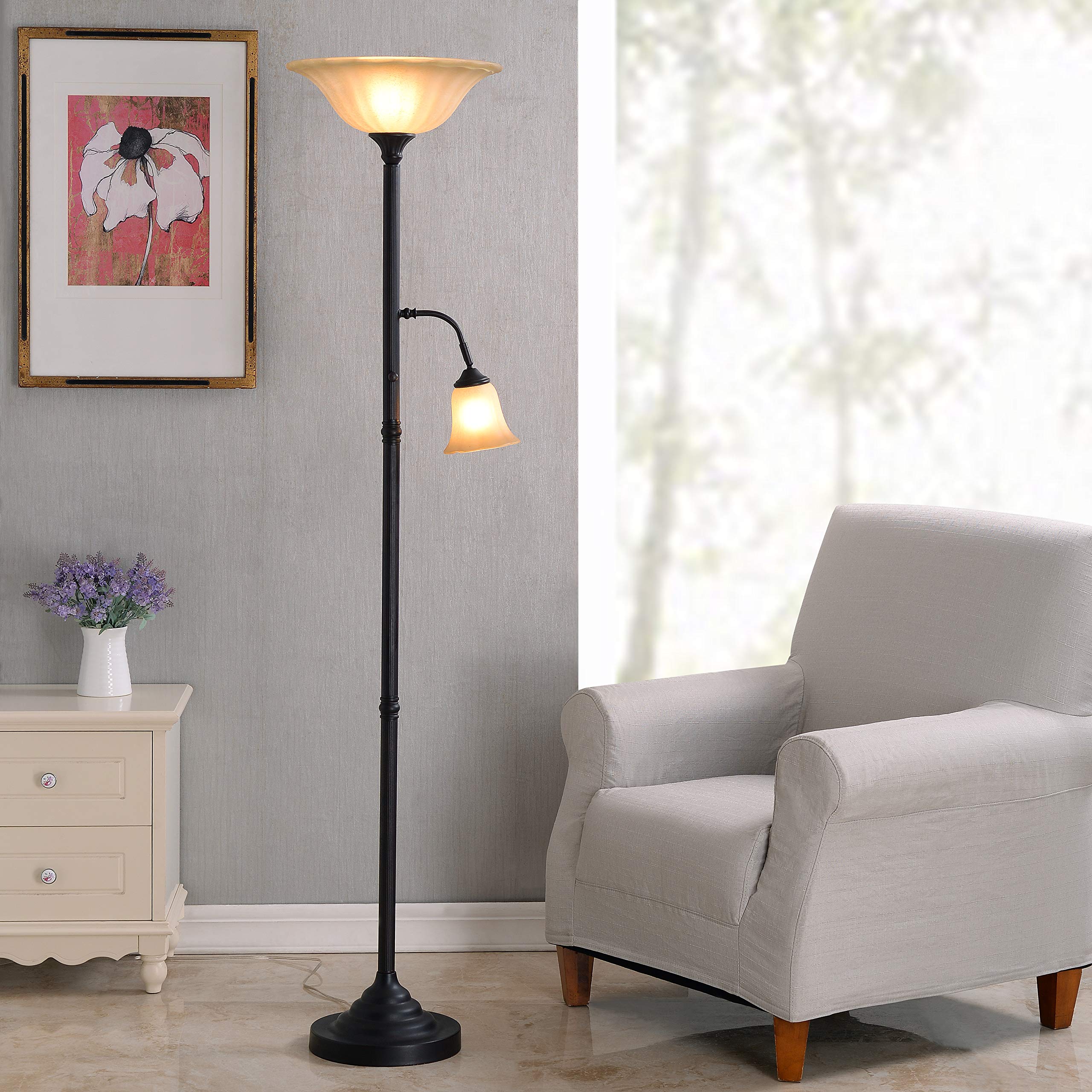 Kenroy Floor Lamp Glass Shade Kenroy Home Ashlen Oil Rubbed Bronze
