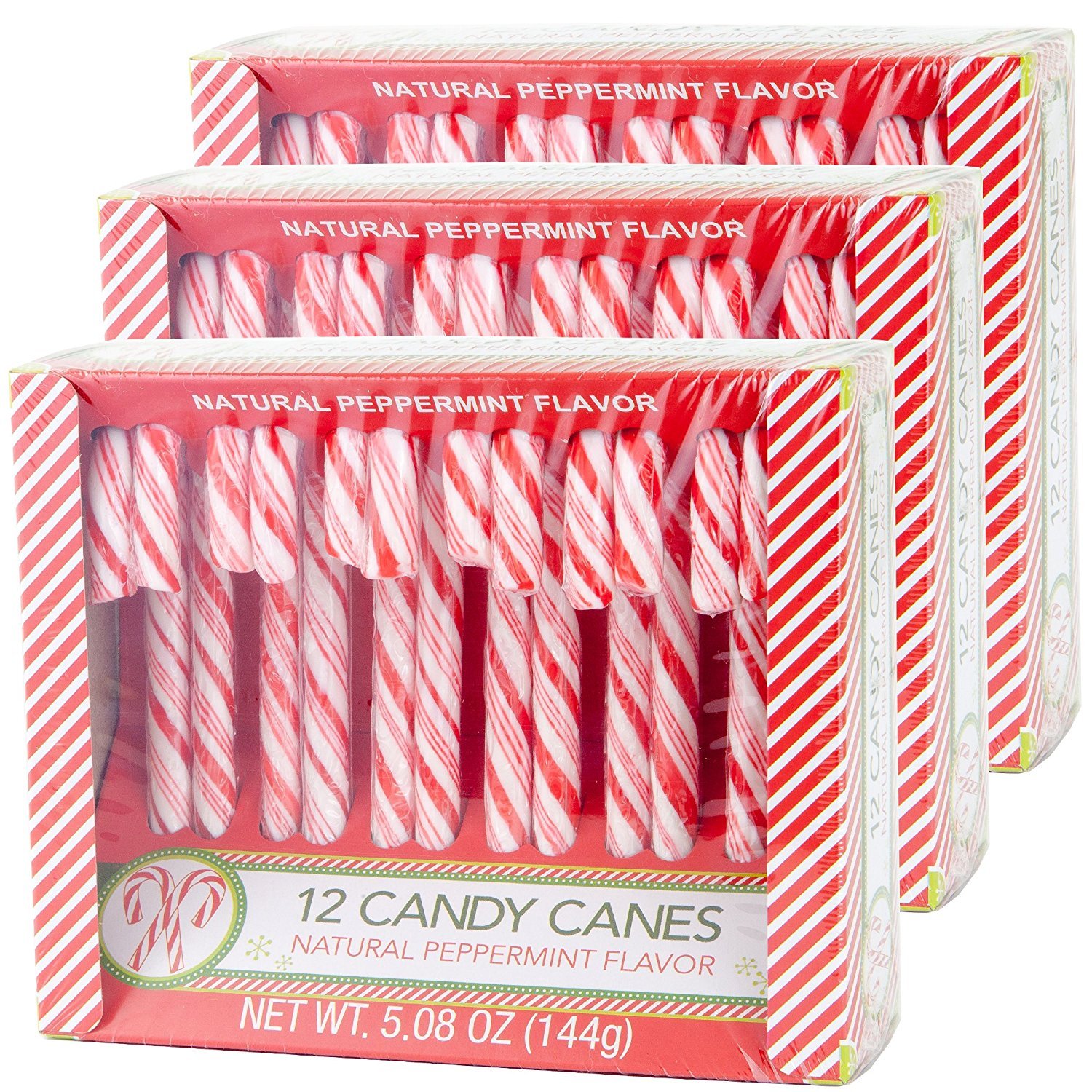 Amazon.com : Candy Cane Peppermint Flavored | 12 Pieces in Each Box ...