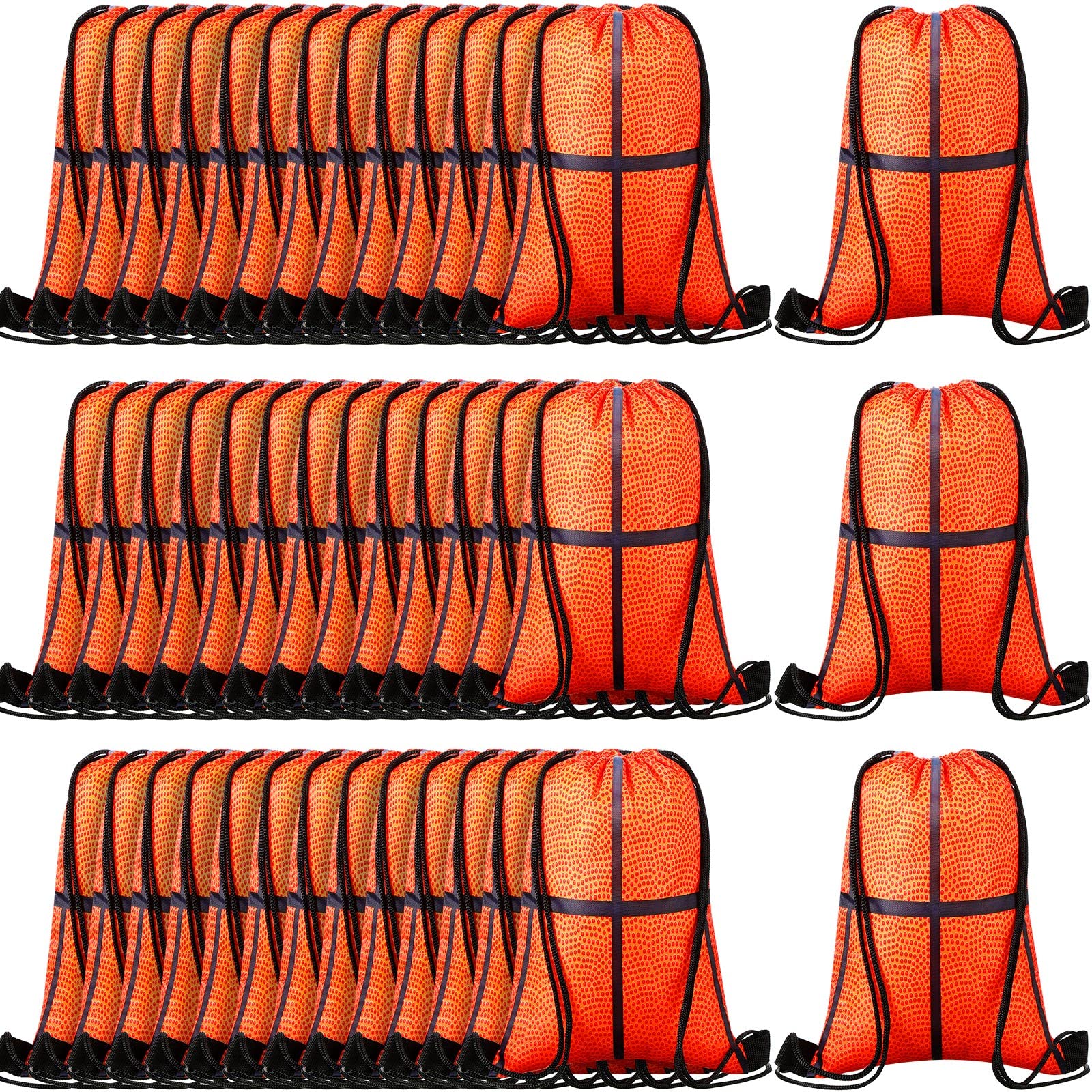 Kigeli 50 Pcs 10 x 7 Inch Basketball Drawstring Bag Sports Drawstring ...