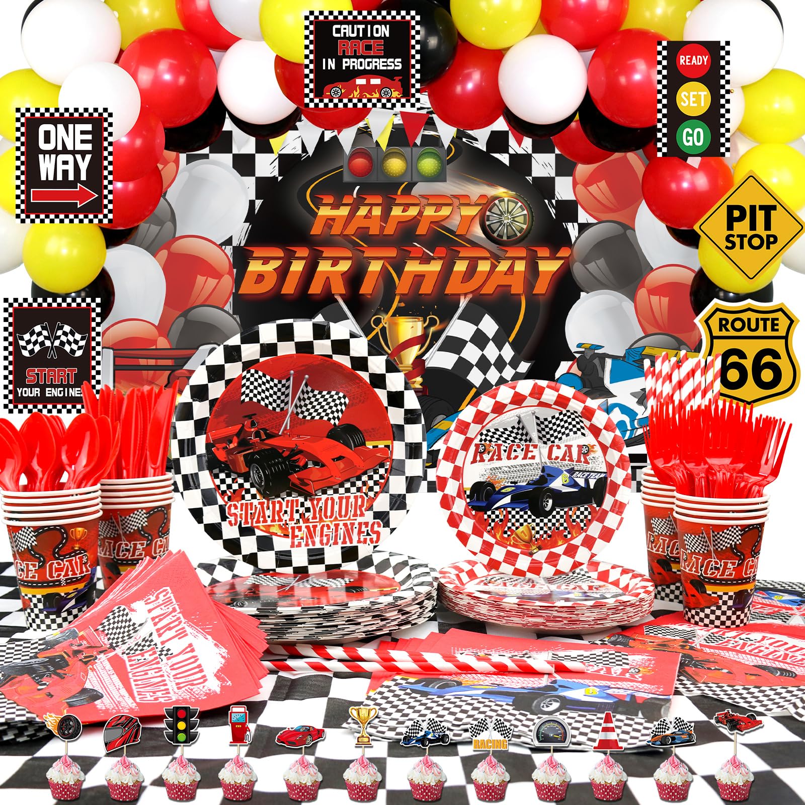 Race Car Decorations Justice's Two Fast 2 Curious Race Car Themed