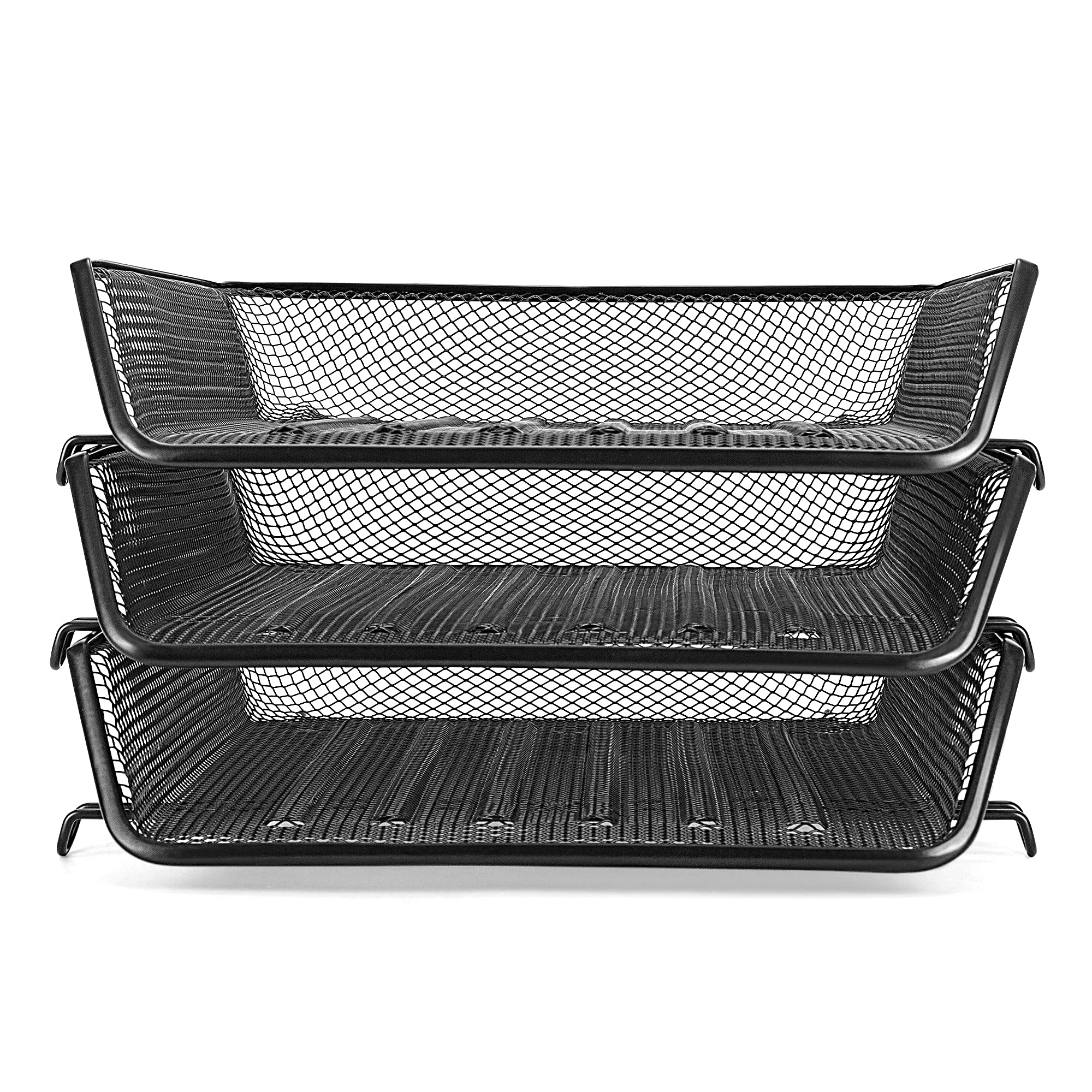 Snapklik.com : Basics Mesh Triple Stacking Rectangular Office Tray ...