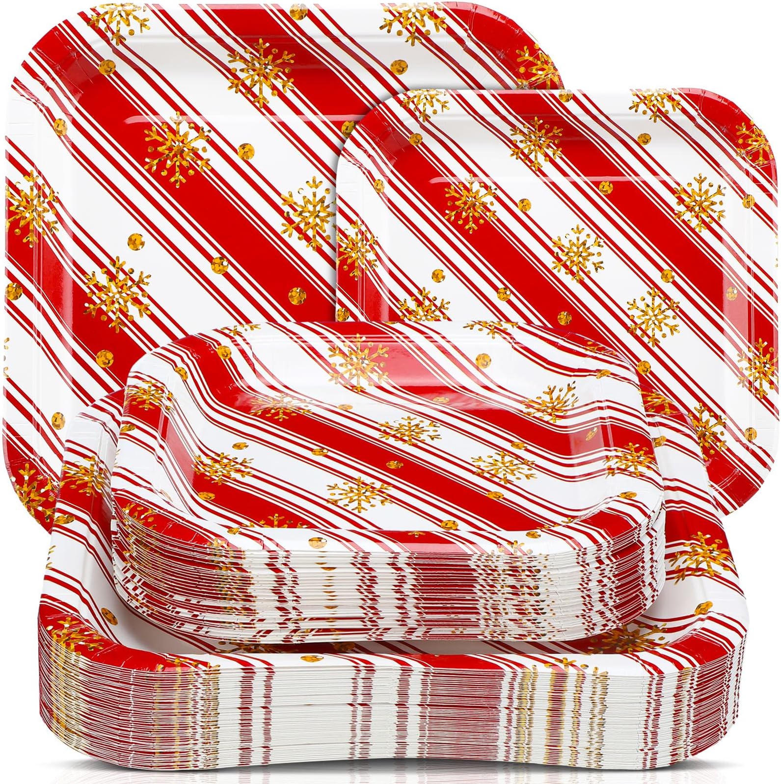 Amazon.com: Umigy 100 Pcs Christmas Paper Plates Disposable Dinner ...
