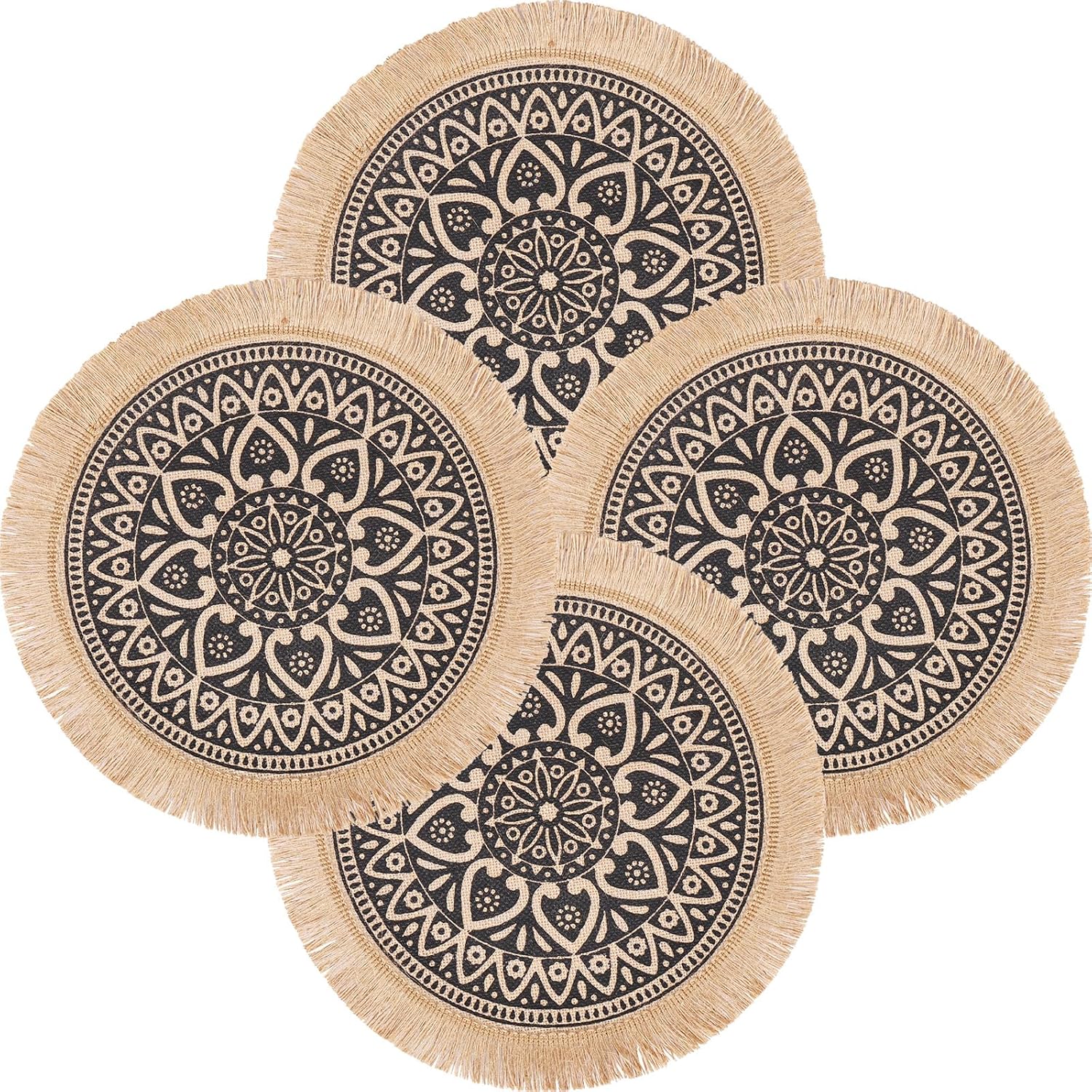 Amazon.com: Abizarch Round Braided Placemats Set of 4，15" Boho ...
