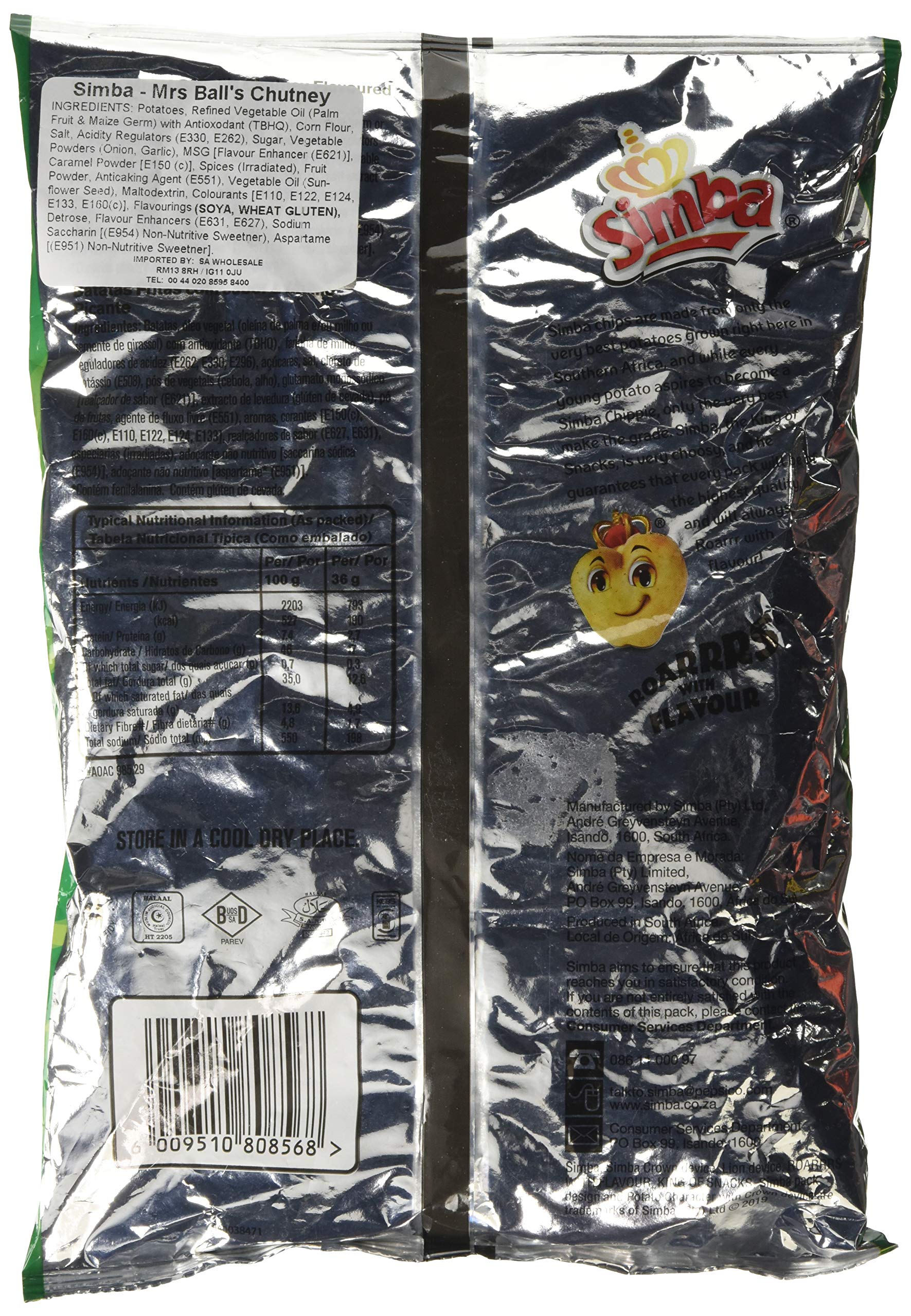 Buy Simba Mrs Balls Chutney Flavoured Potato Chips 125g Online at ...