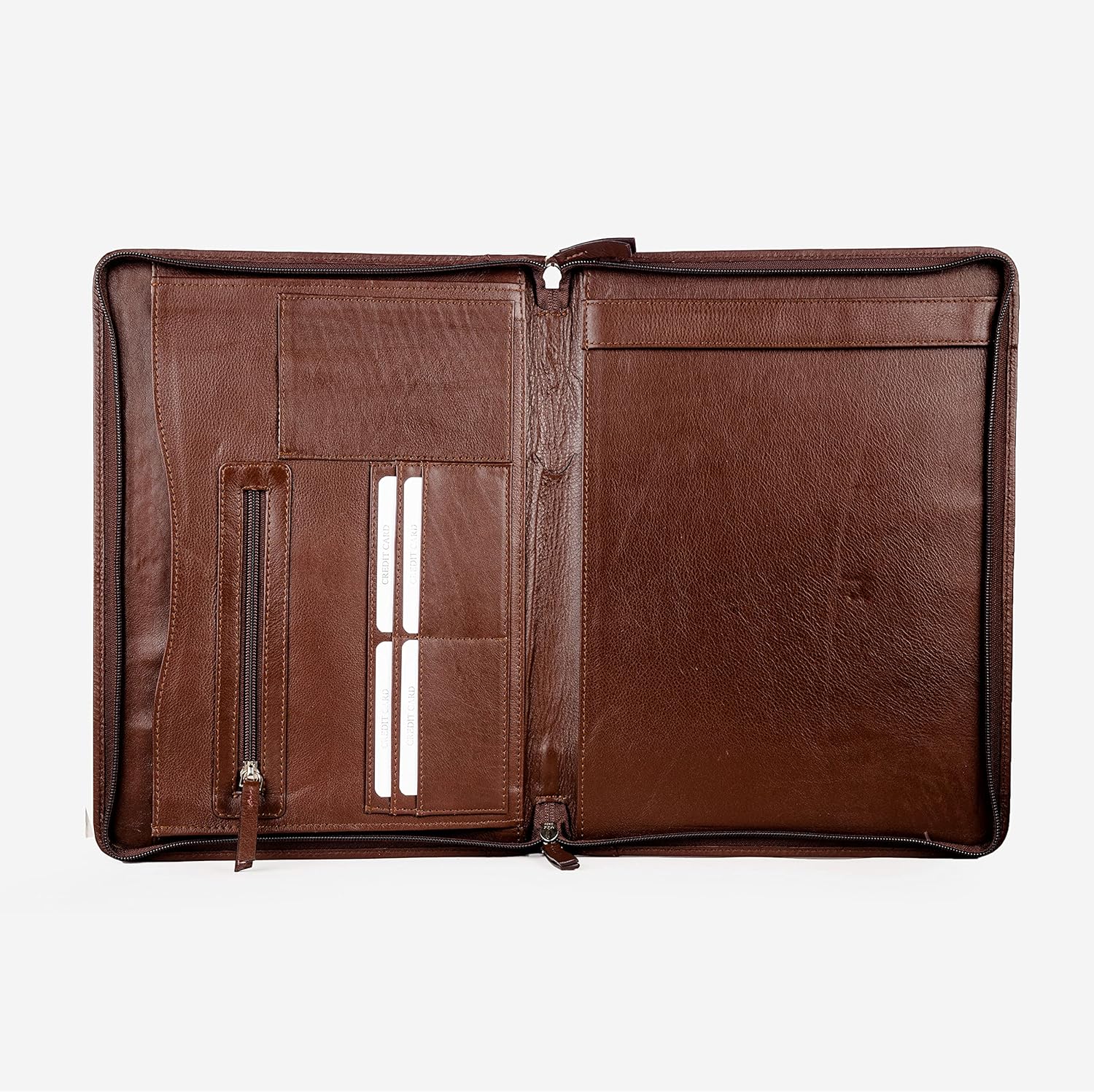 Grains & Tan Genuine Full Grain Leather A4 Portfolio | Handcrafted ...