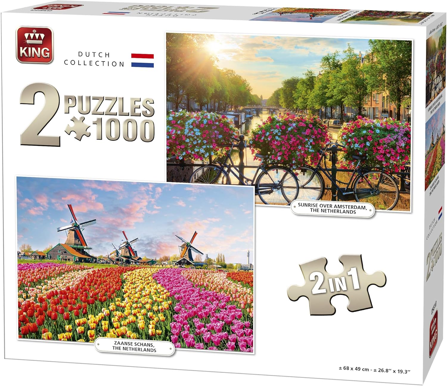 2 In 1 1000 Piece Dutch Collection Sunrise Over Amsterdam & Zaanse ...