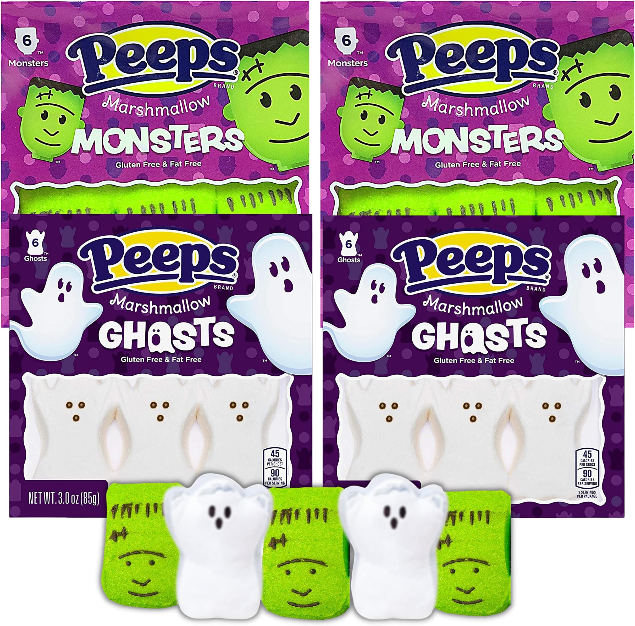 Amazon.com : Ghosts Marshmallow Peeps 3ct. Pack of 3 by Just Born Peeps ...