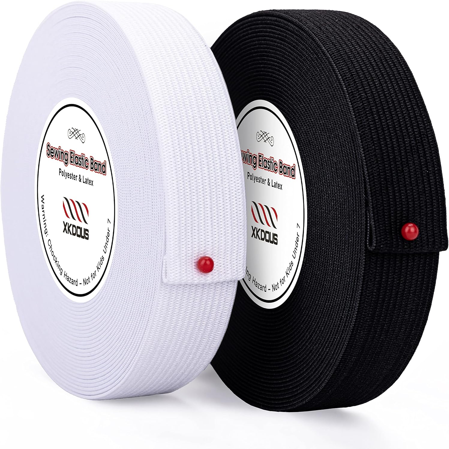 Amazon.com: XKDOUS Elastic Band for Sewing, 1 Inch 14 Yards 2 Roll Knit ...