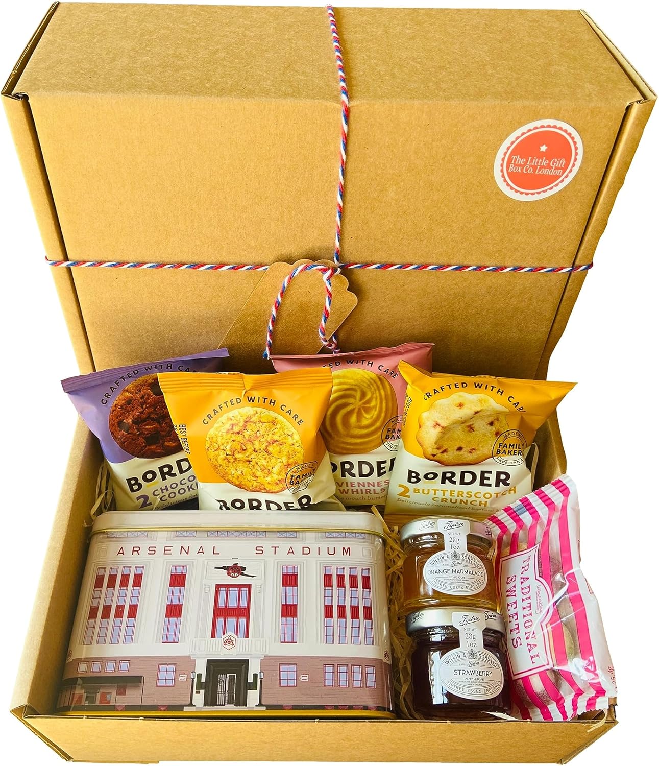 Arsenal Tea Gift Set Hamper Box with Biscuits, English Breakfast Tea in ...