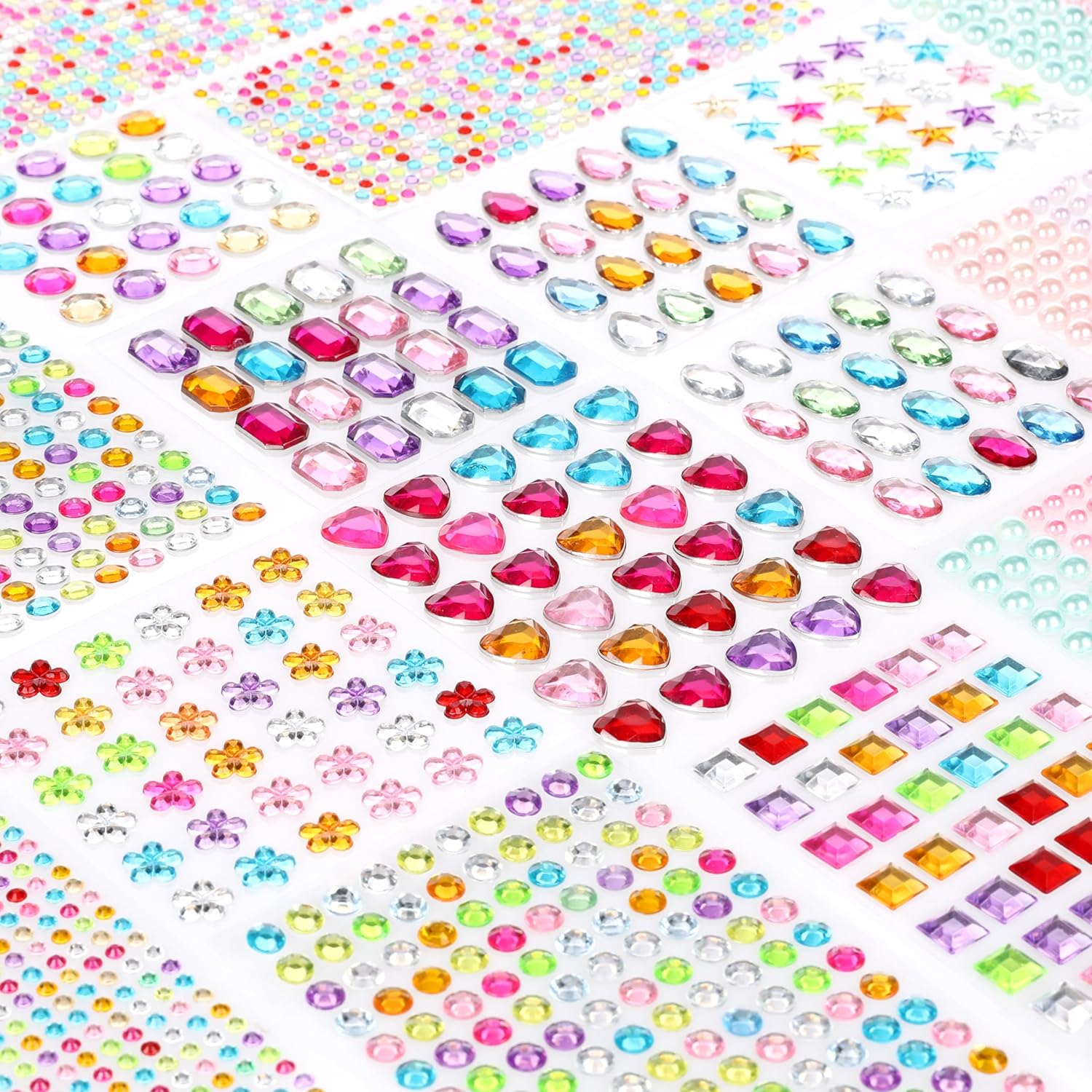 CraftWerk Self-Adhesive Glitter Stones 1,782 Pieces - Colourful ...