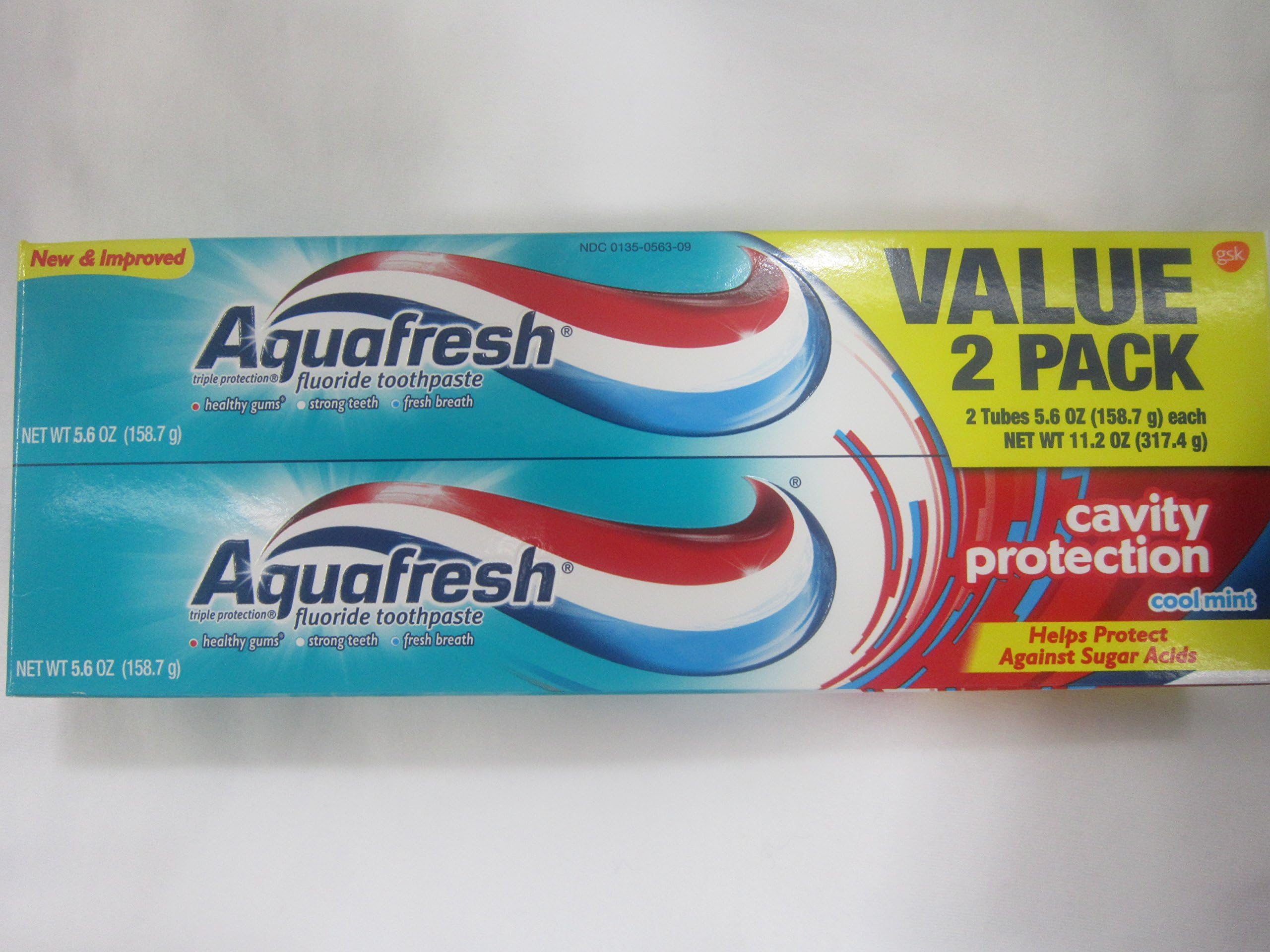 Amazon.com : Aquafresh Cavity Protection Fluoride Toothpaste, Cool Mint ...