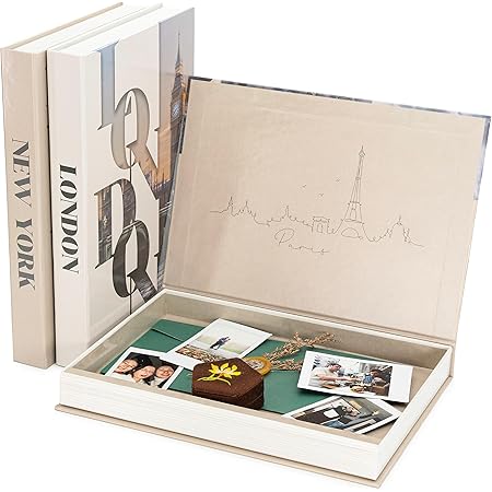 Amazon.com: Decorative Books Set of 4 Fashion Hardcover Fake Book Box ...