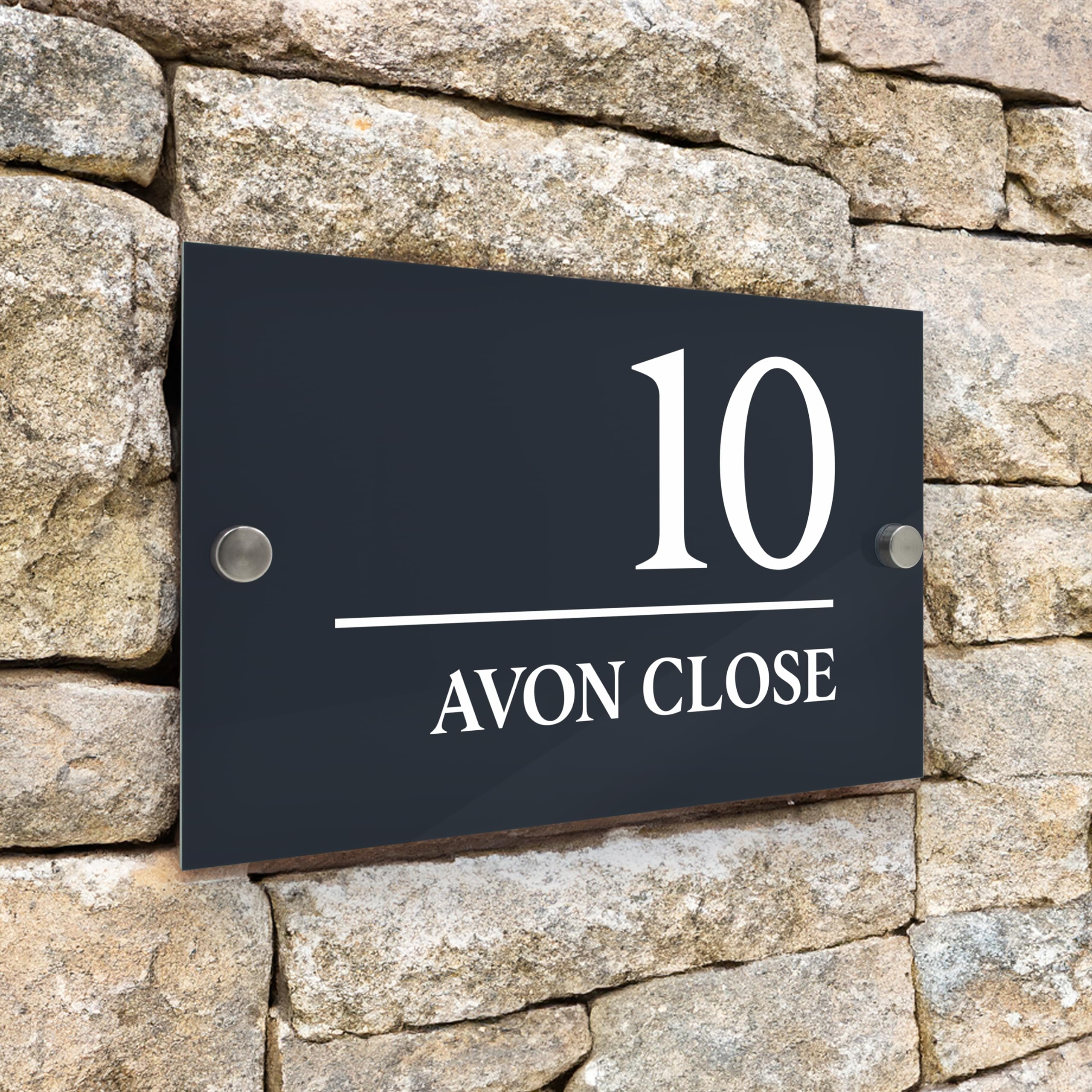Badgemaster Modern Anthracite House Number Sign Plaque Stainless Steel ...