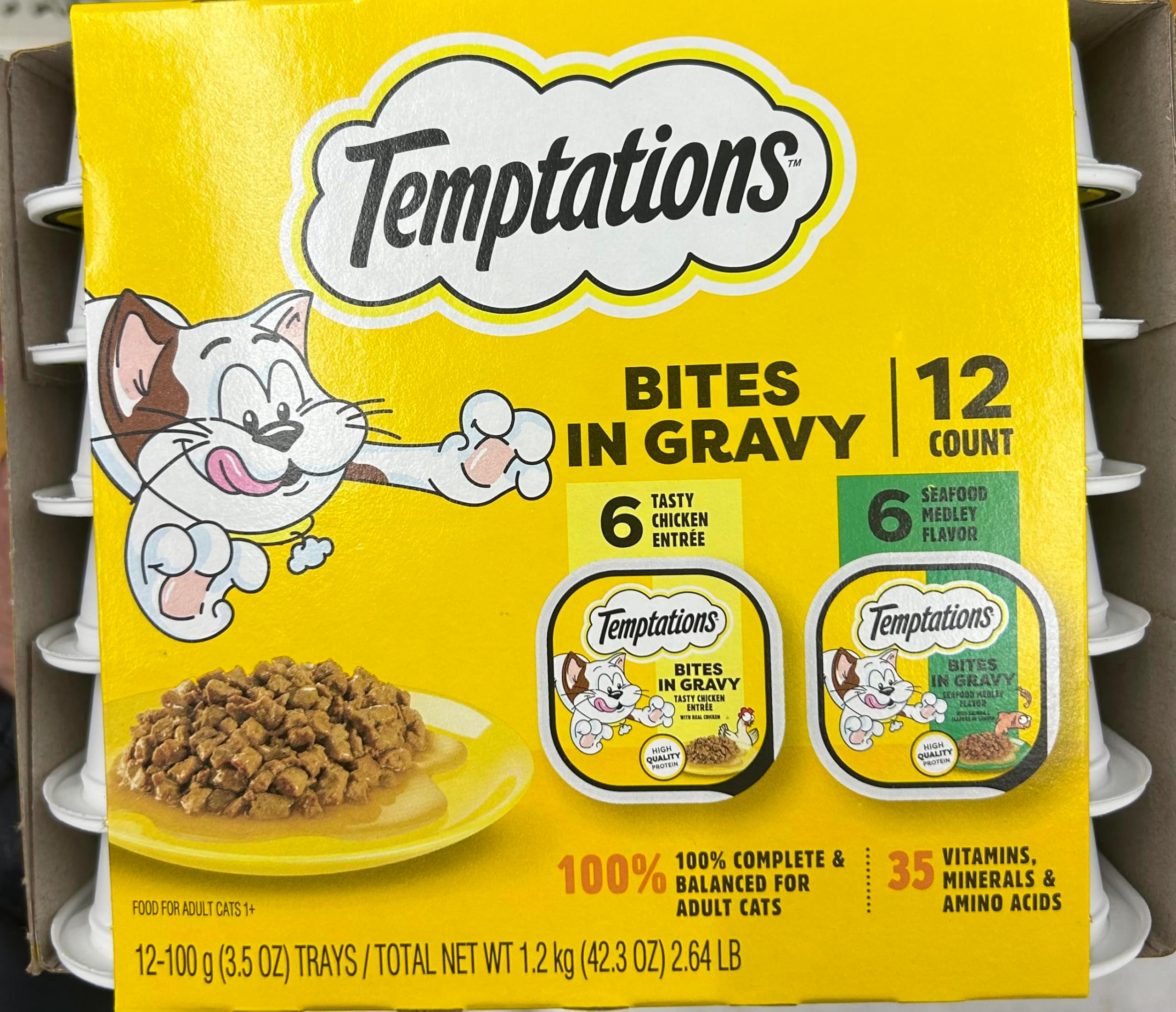 Amazon.com : Temptations Cuts in Gravy Wet Cat Food Variety Pack, 3.5 Oz Tray (Pack of 12) : Pet ...