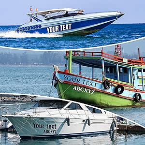 Amazon.com - Custom Boat Vinyl Decal Sticker - Single Color Custom ...