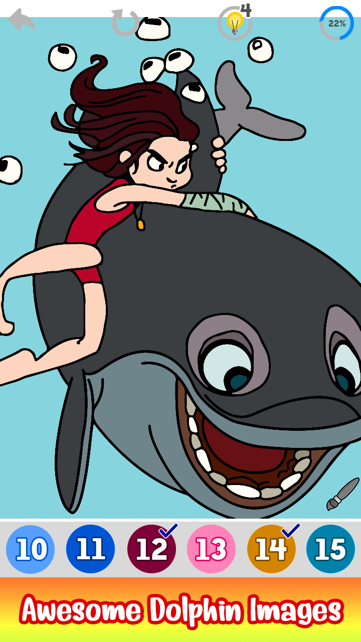 Dolphins Color By Number - Fish Coloring Book - App on Amazon Appstore