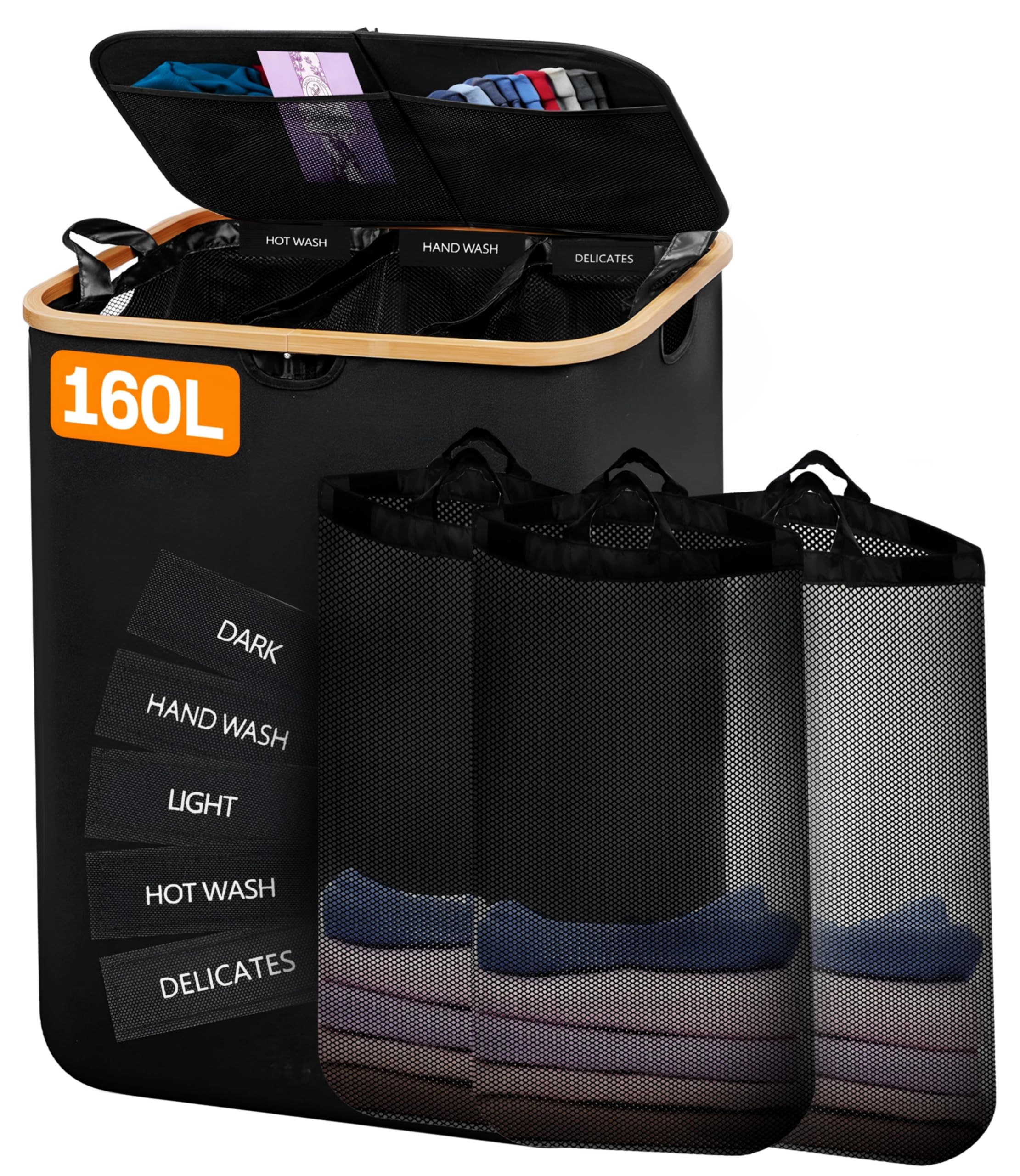 Amazon.com: Ansley Lane 160L Collapsible Laundry Hamper with Lid – 3 ...